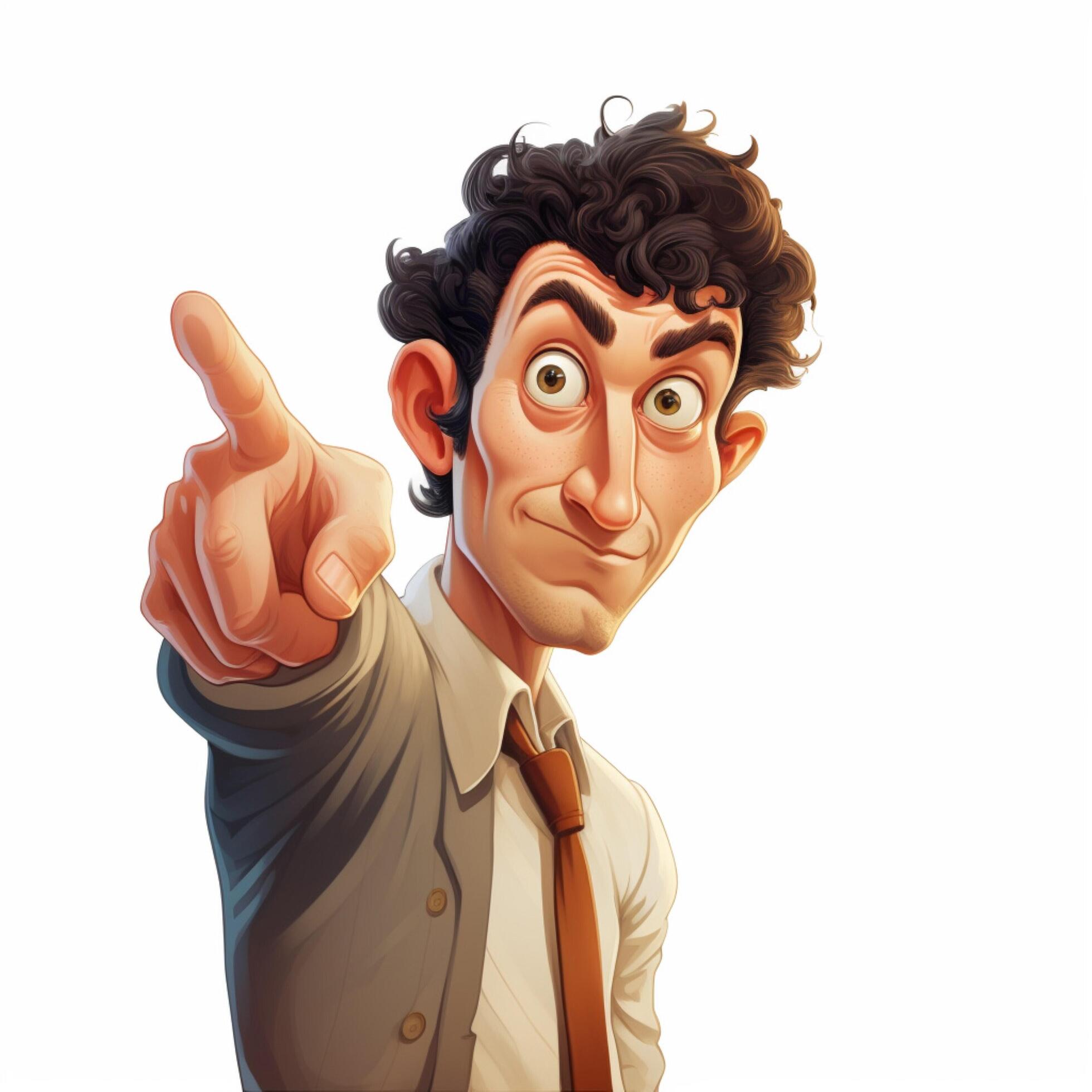 Index Pointing at the Viewer 2d cartoon illustraton on whi 30688645 ...