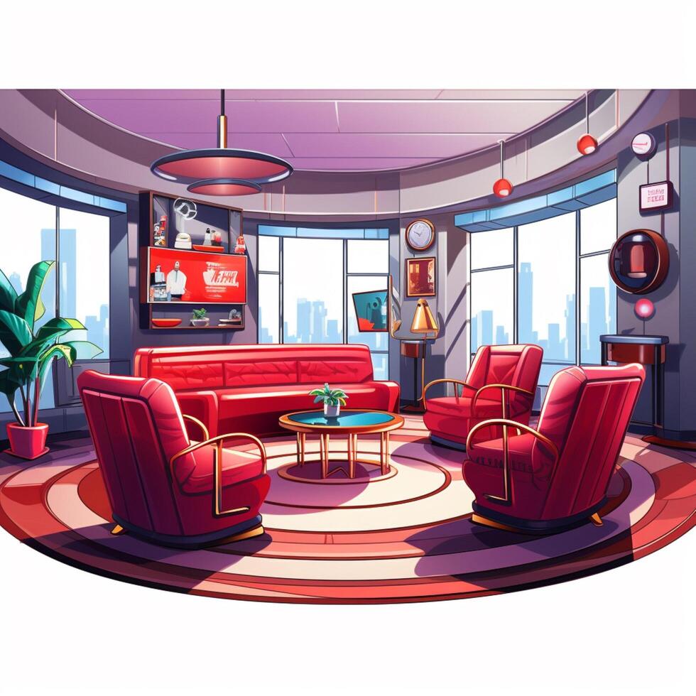 Lounge 2d cartoon vector illustration on white background 30689241 Stock Photo at Vecteezy