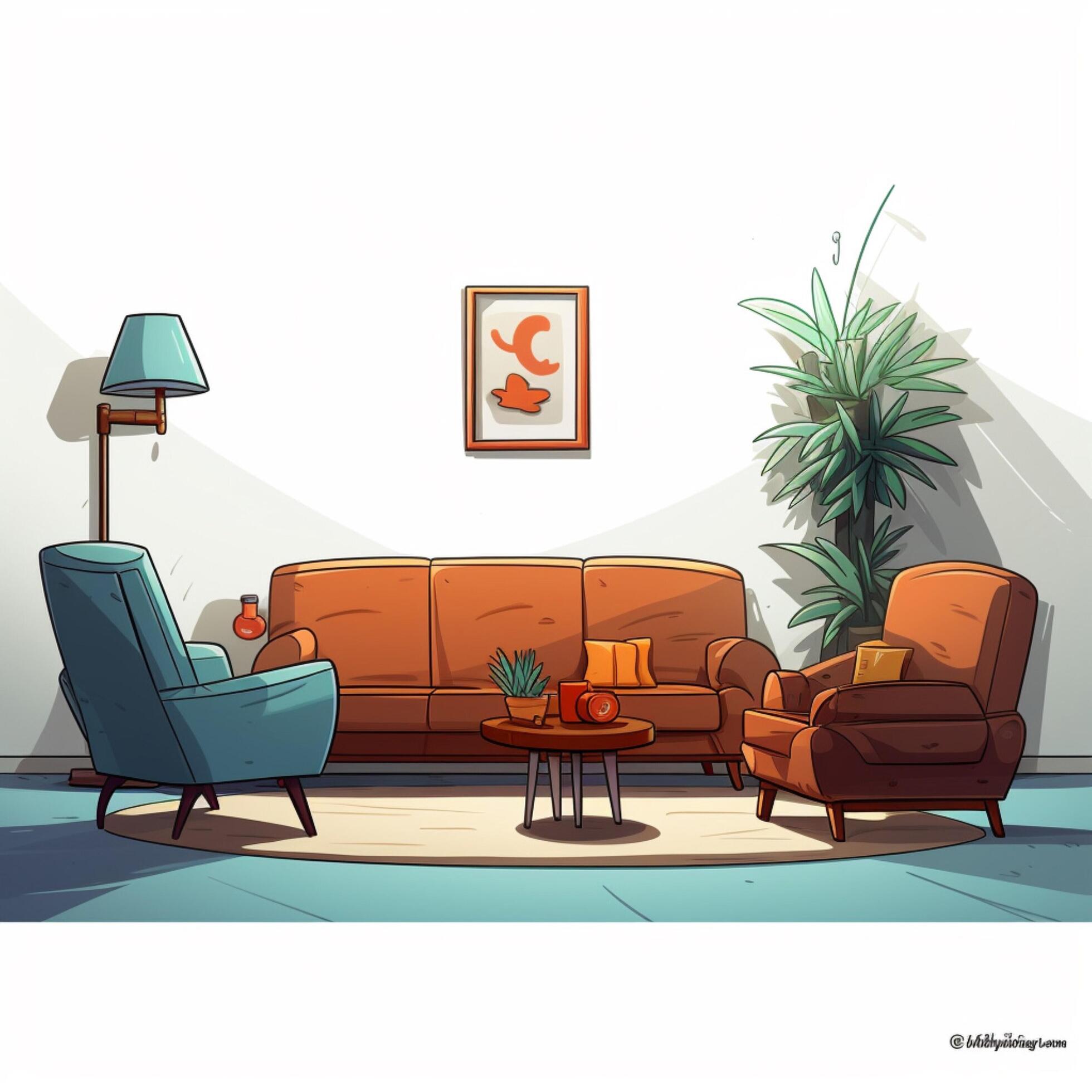 Lounge 2d cartoon vector illustration on white background 30689250 Stock Photo at Vecteezy