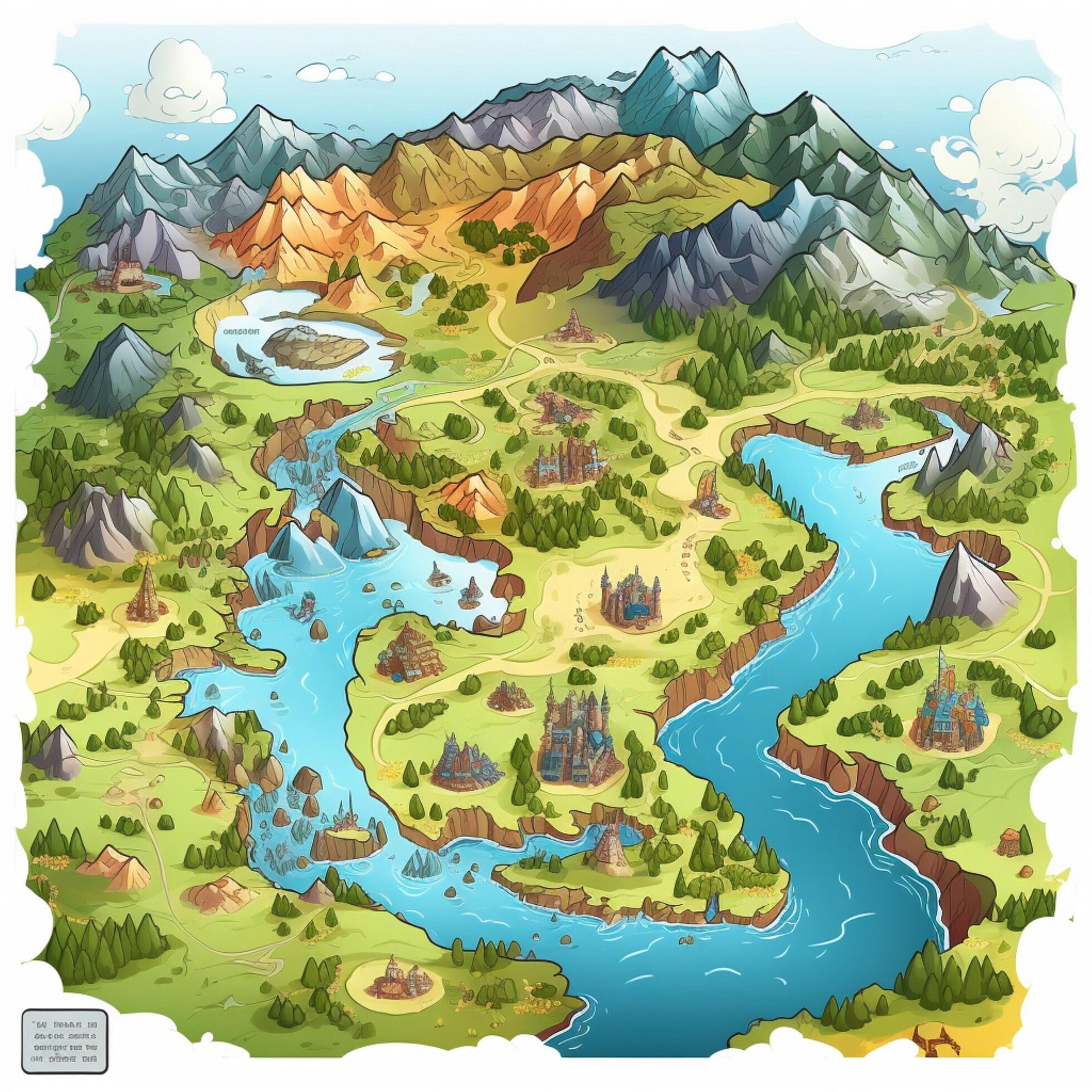 Map 2d cartoon vector illustration on white background high 30689677 ...