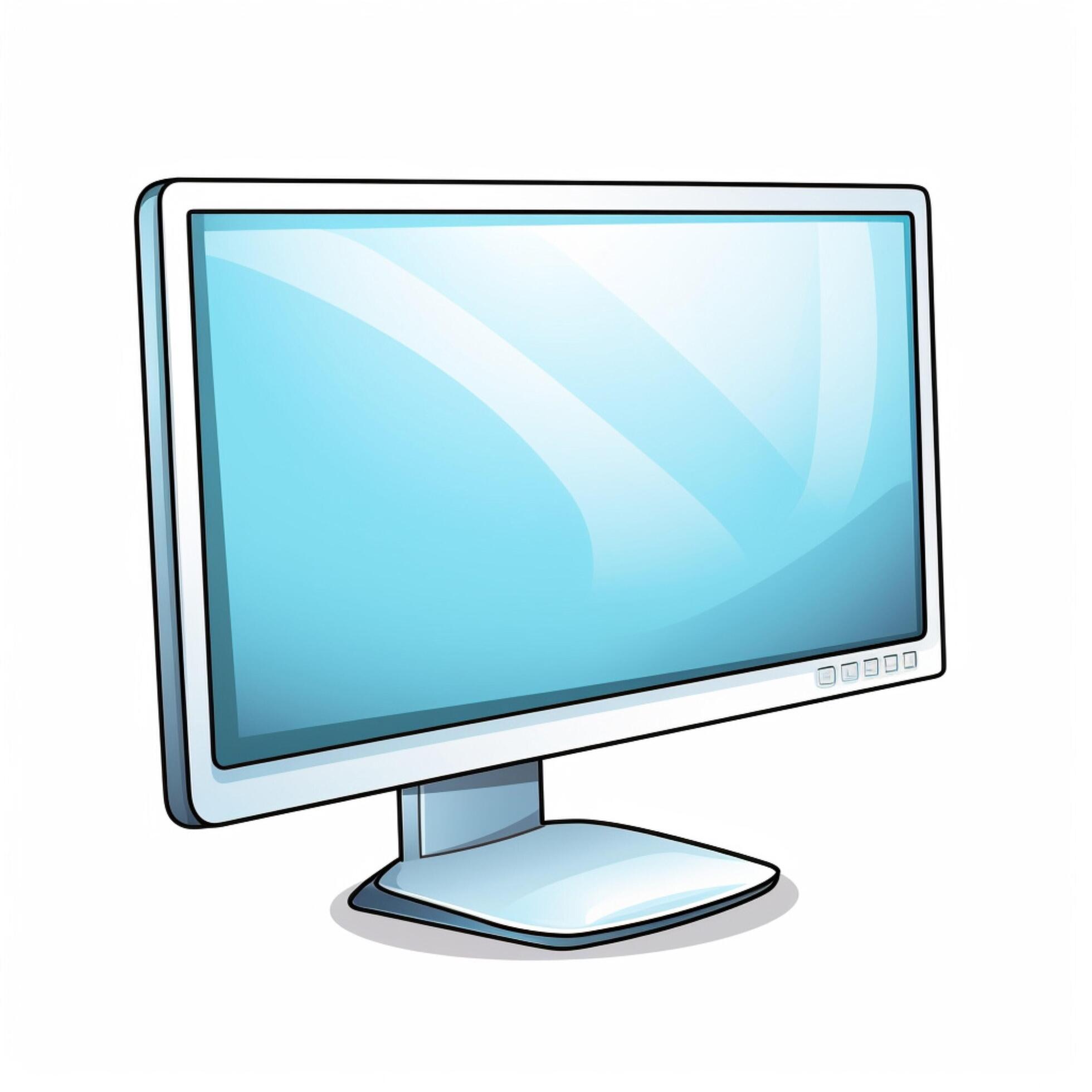 Monitor 2d cartoon vector illustration on white background 30690056 ...