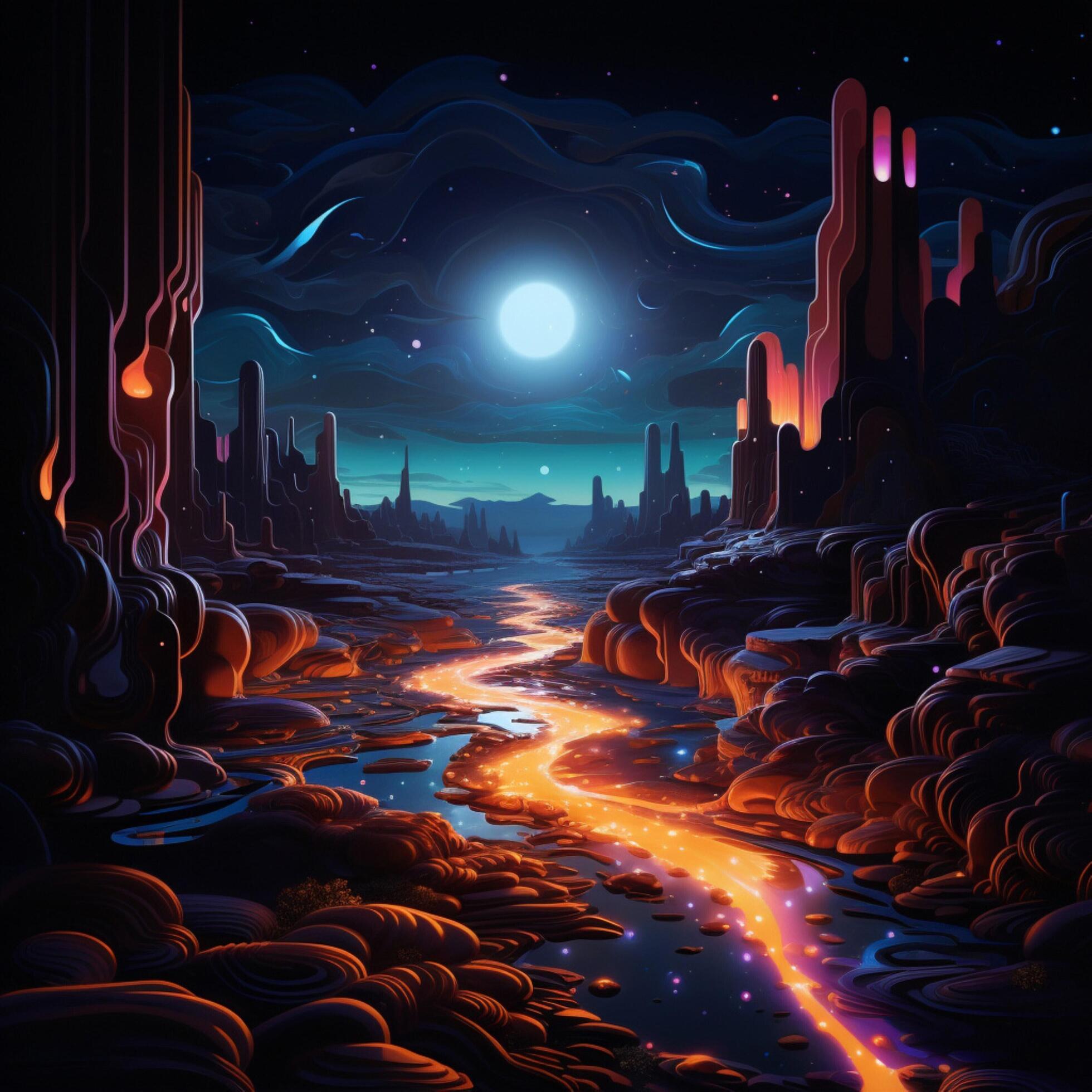 Radiant neon lights illuminating an otherworldly landscape 30691836 ... Radiant neon lights illuminating an otherworldly landscape 30691836 ...