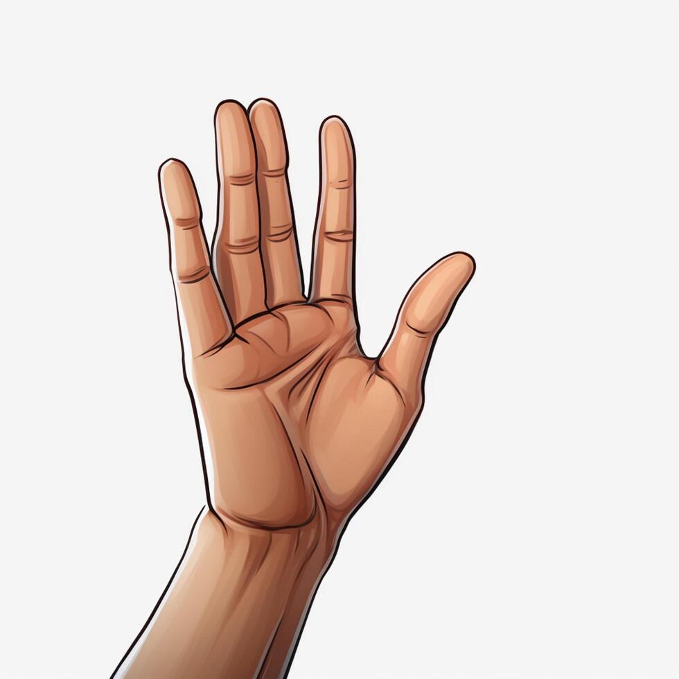 Raised Hand 2d cartoon illustraton on white background hig 30691886 ...