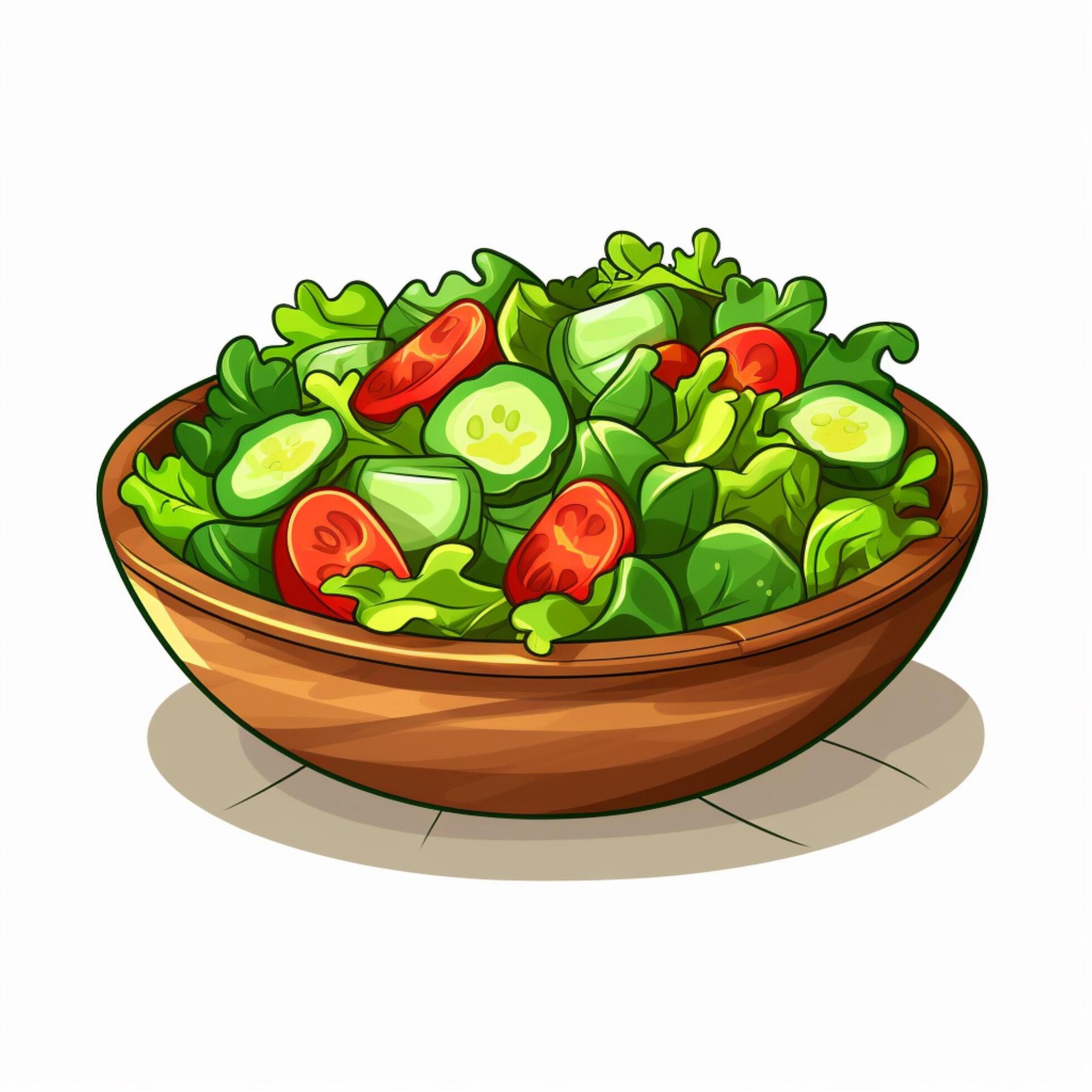 Salad 2d Cartoon Vector Illustration On White Background H 30692142