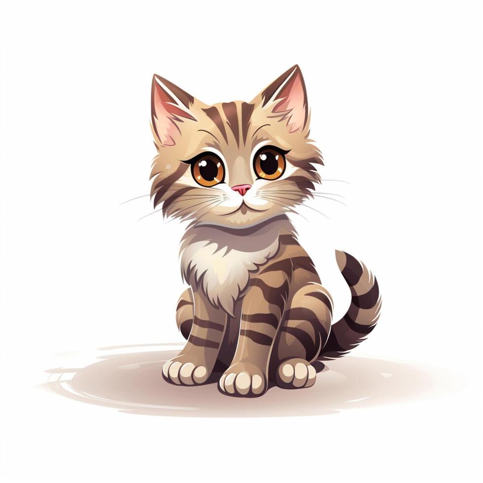 Tabby cat 2d cartoon vector illustration on white backgrou 30693360 ...