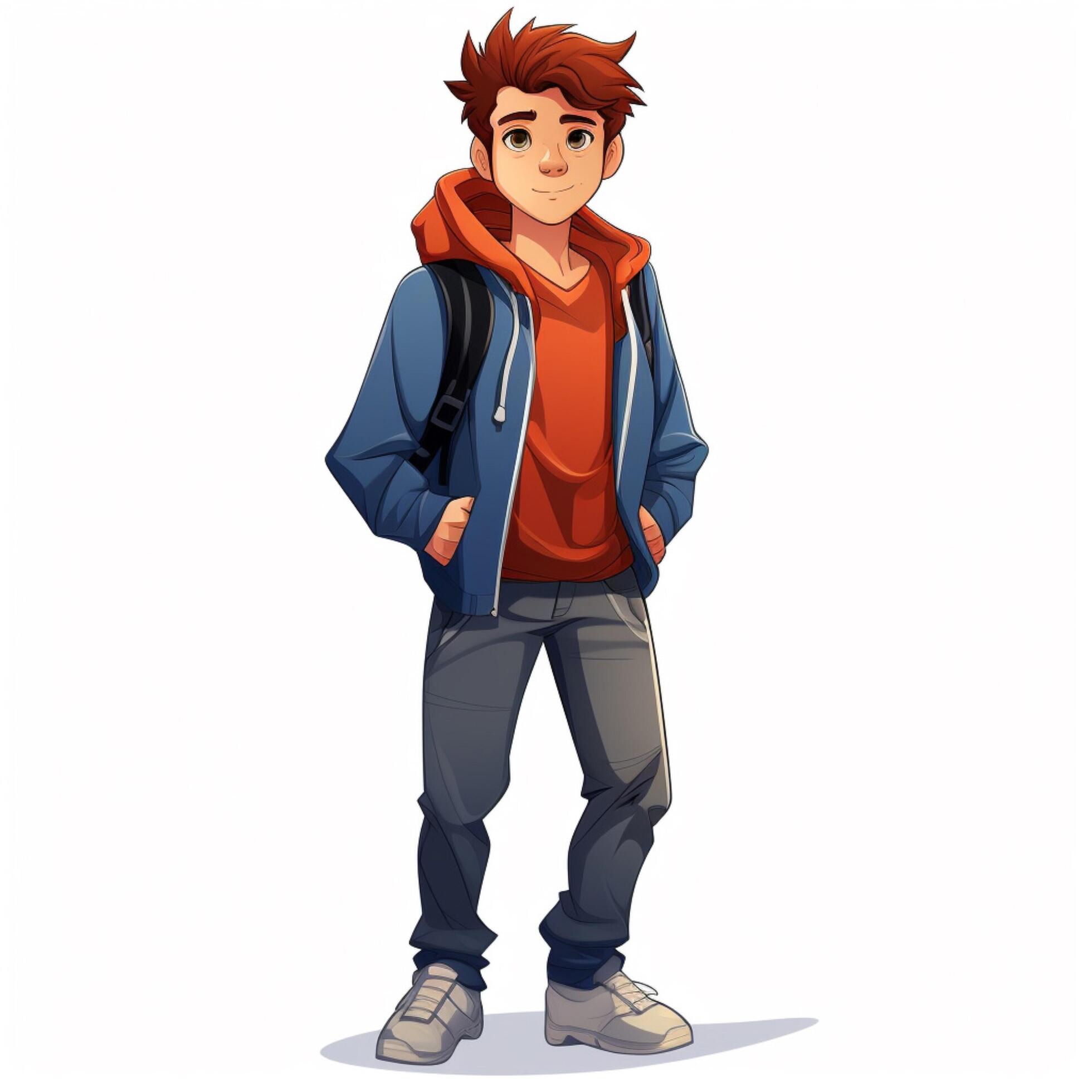 Teen 2d cartoon vector illustration on white background hi 30693685 ...