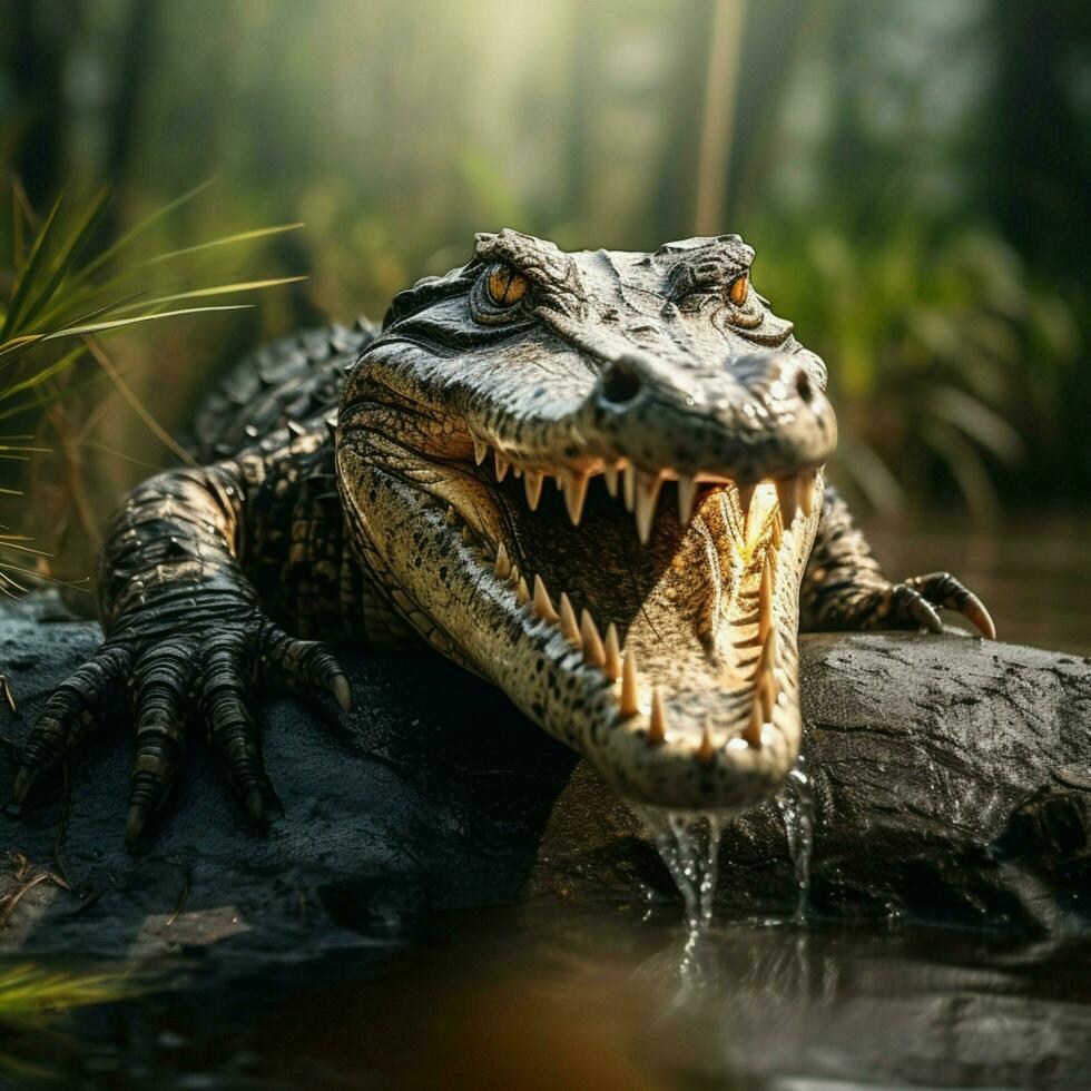 Crocodile wild life photography hdr 4k 30700196 Stock Photo at Vecteezy