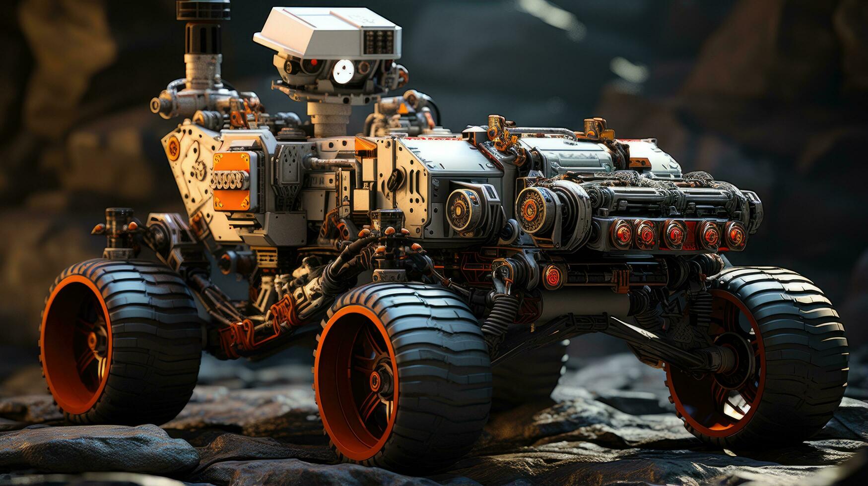 Robot navigating rugged Martian terrain. Generative AI 30711260 Stock ... Robot navigating rugged Martian terrain. Generative AI 30711260 Stock ...