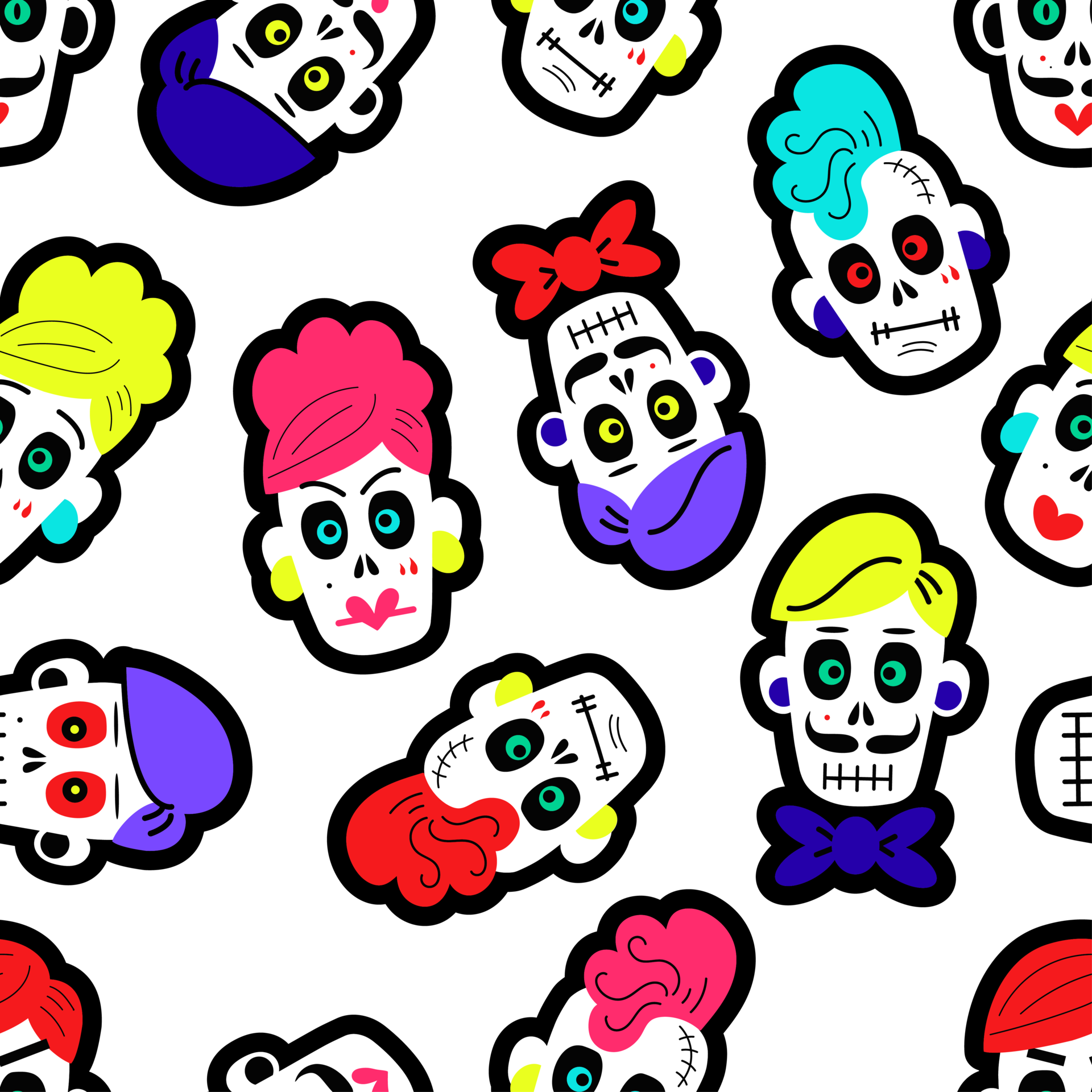 Pattern With Mexican Sugar Skulls 30717715 PNG pattern-with-mexican-sugar-skulls-30717715-png