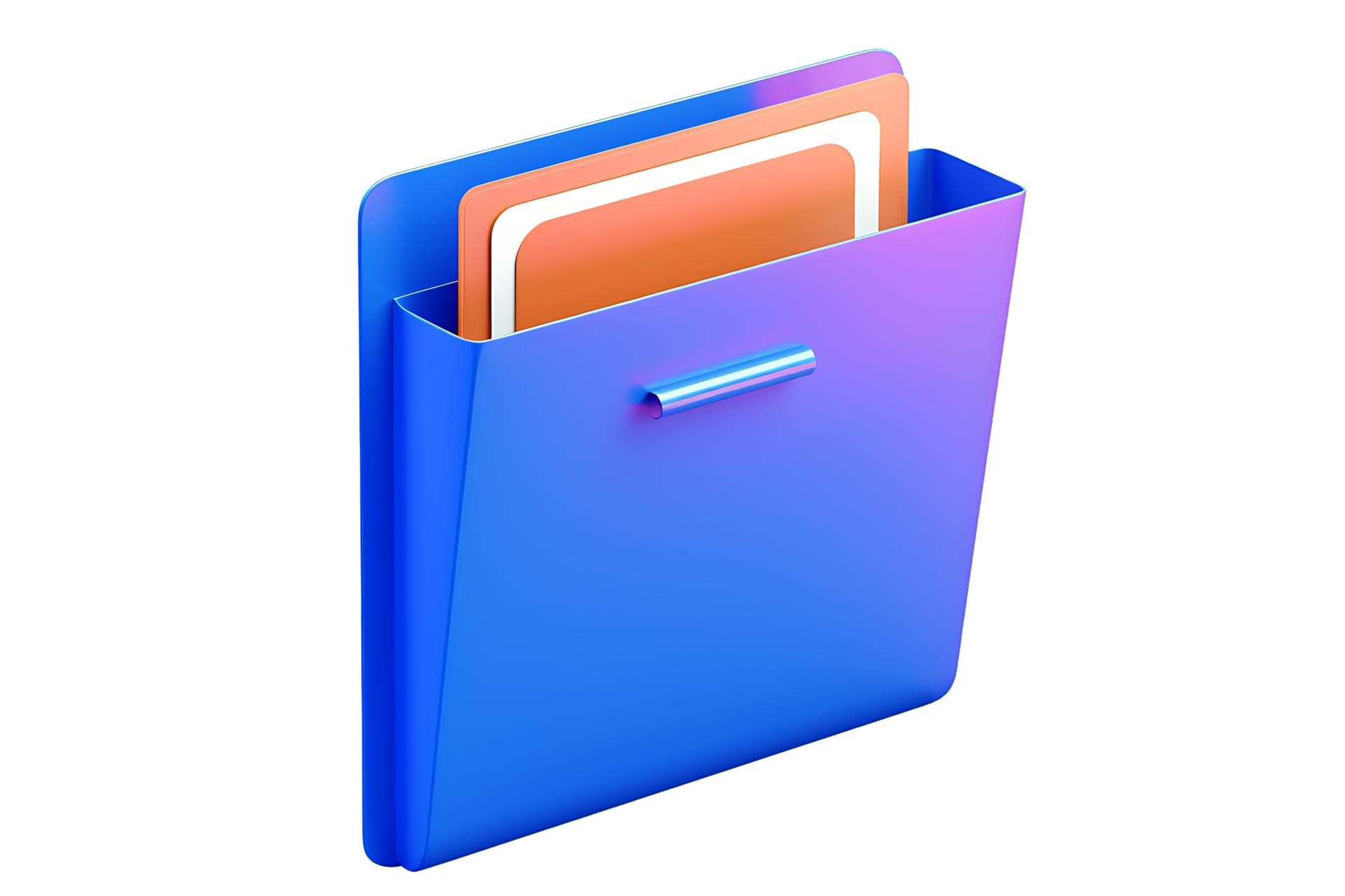 3d Blue Folder With An Orange And Blue Folder Inside Ai Generative 30724588 Png