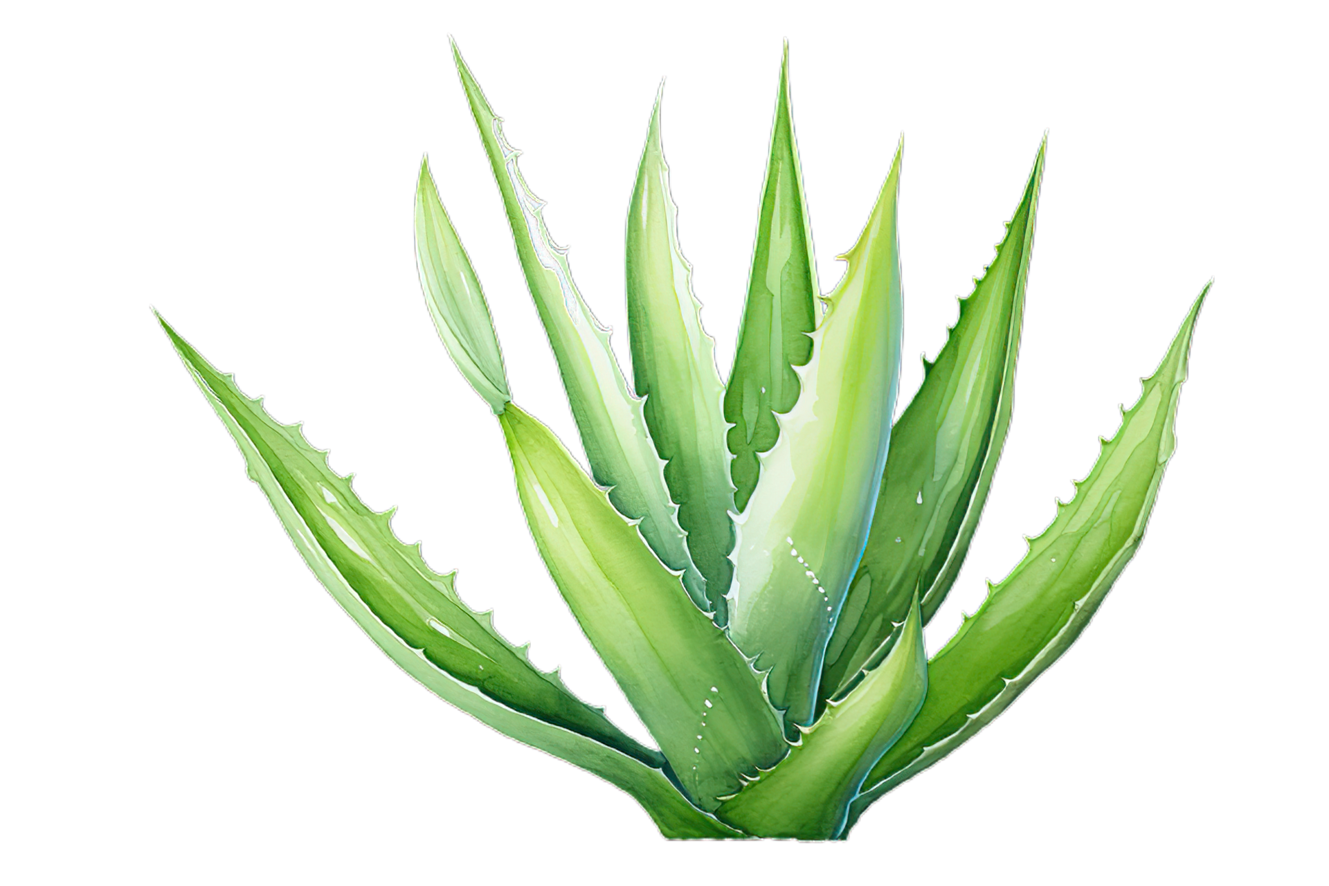 watercolor aloe vera plant clipart,AI Generative 30724761 PNG