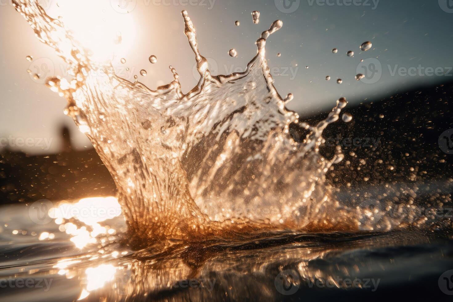 Water splash sunset. Generate Ai 30727387 Stock Photo at Vecteezy