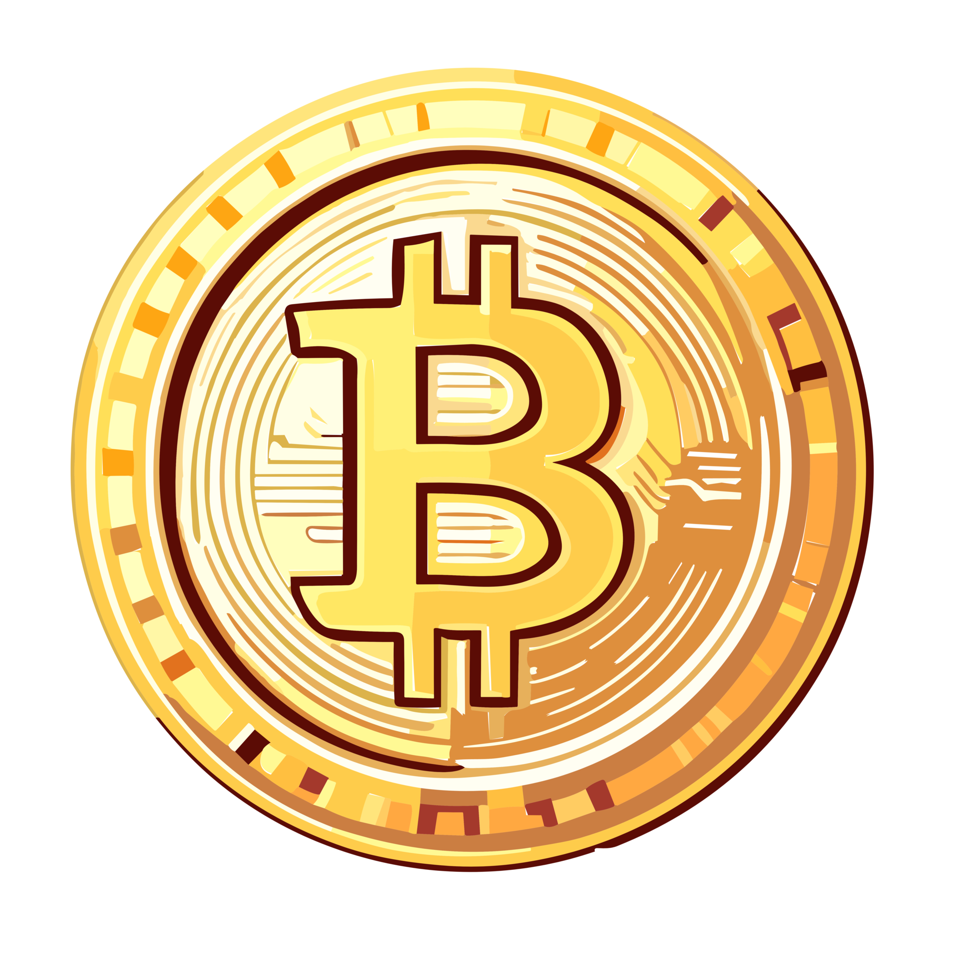 Golden Bitcoin Münze Krypto Währung Golden Münze Bitcoin Symbol Ai
