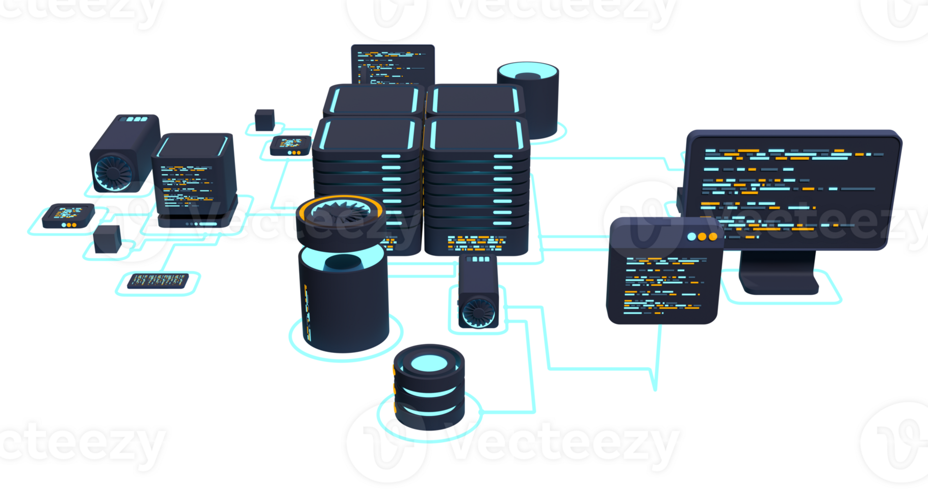 Computer Technology 3d Illustration Computation Of Big Data Center Cloud Computing Online