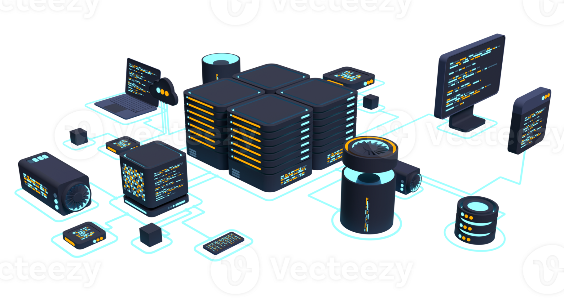 Computer Technology 3d Illustration Computation Of Big Data Center Cloud Computing Online