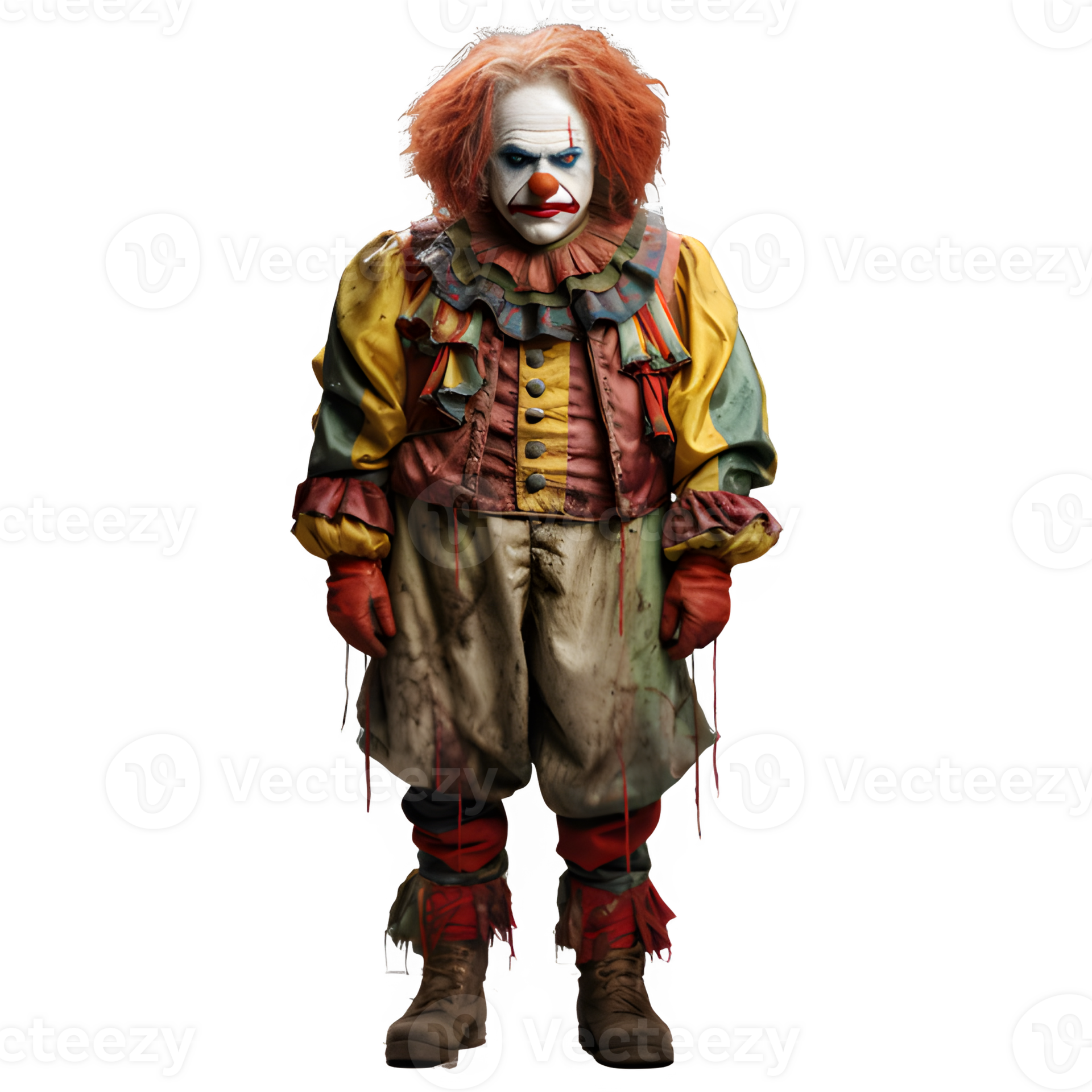 clown ghost front view png ,scary clown isolated on transparent ...