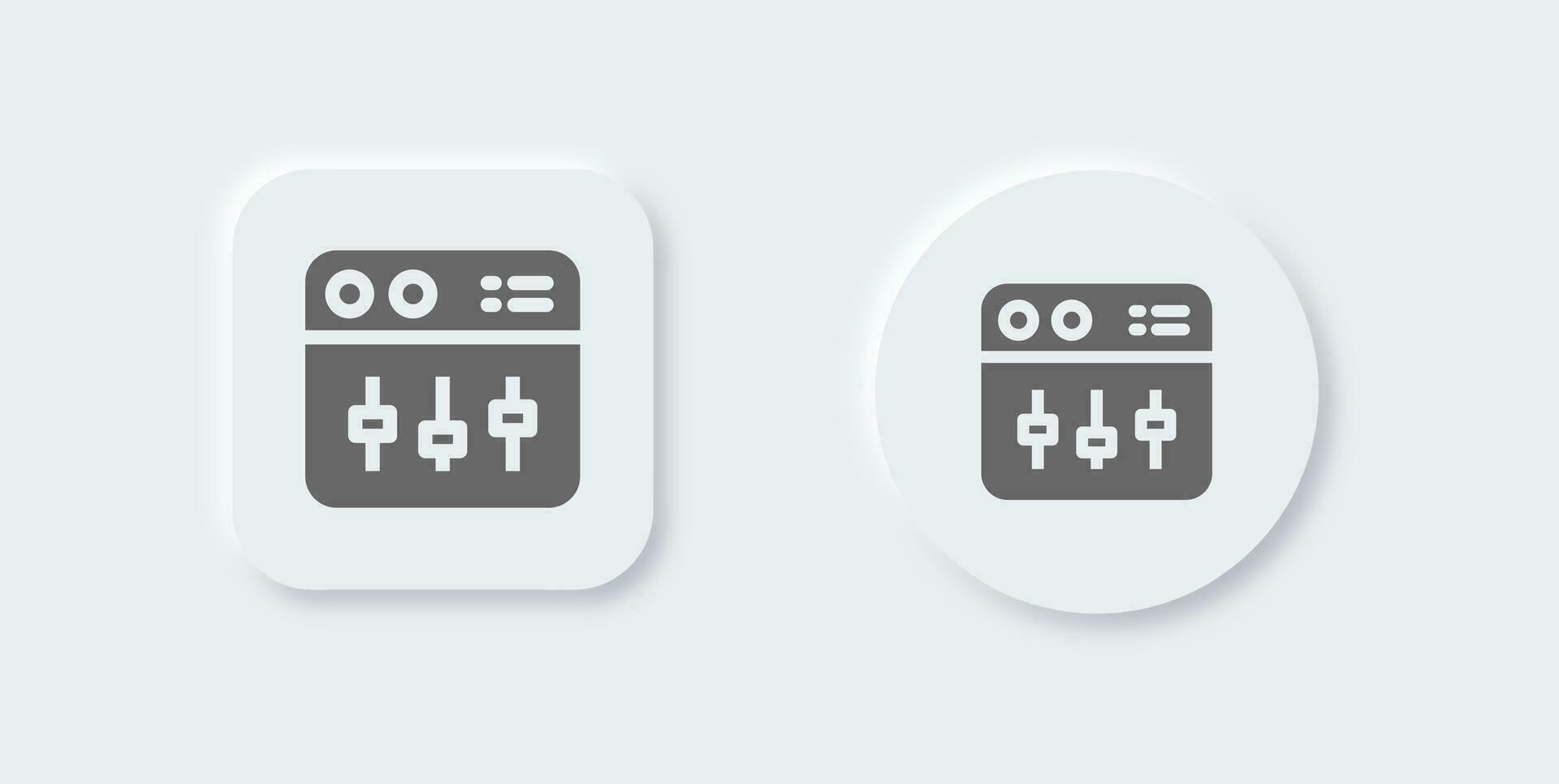 Equalizer Solid Icon In Neomorphic Design Style Frequency Signs Vector