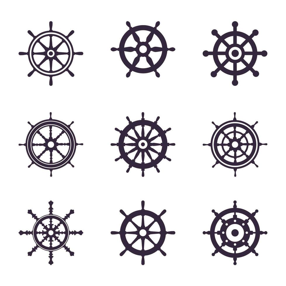 A set of different steering wheels 30740808 Vector Art at Vecteezy