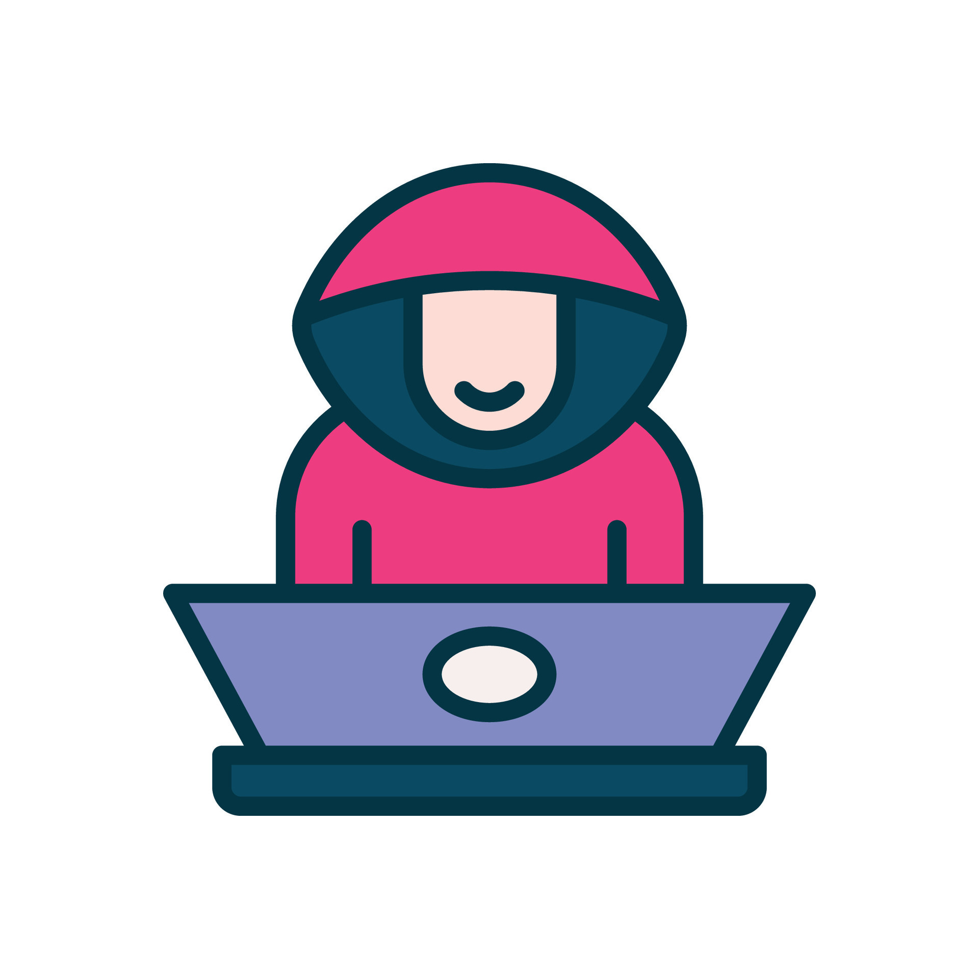hacker filled color icon. vector icon for your website, mobile ...