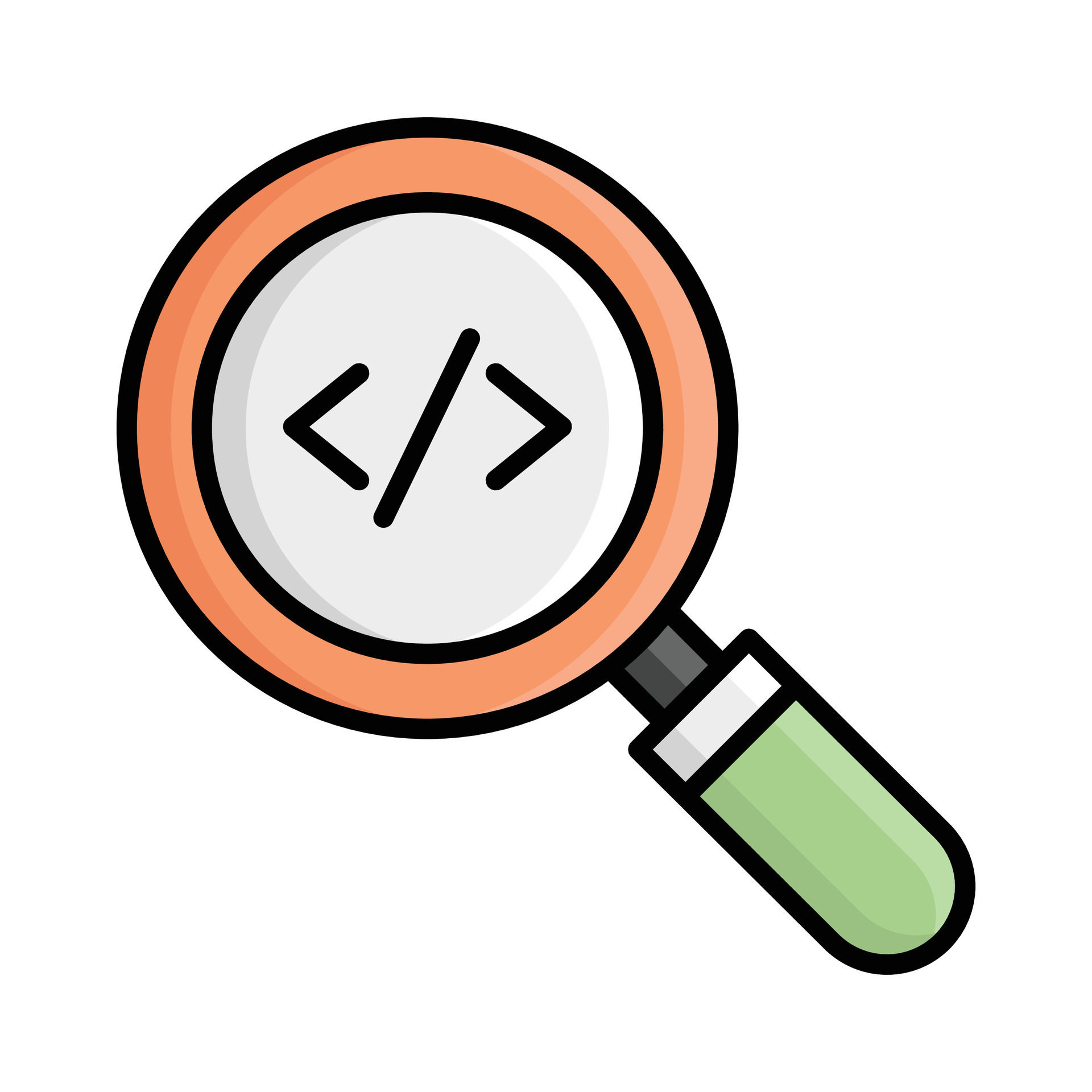 Search code vector icon isolated on white background 30743126 Vector ...