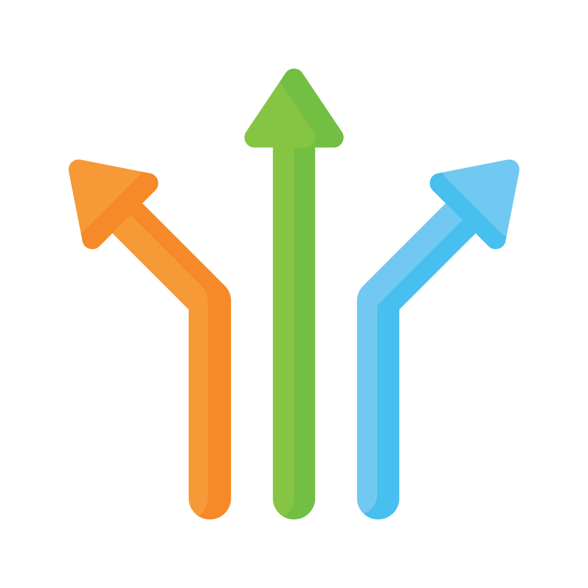Three Way Direction Arrow Sign Road Sign Direction Icon Vector