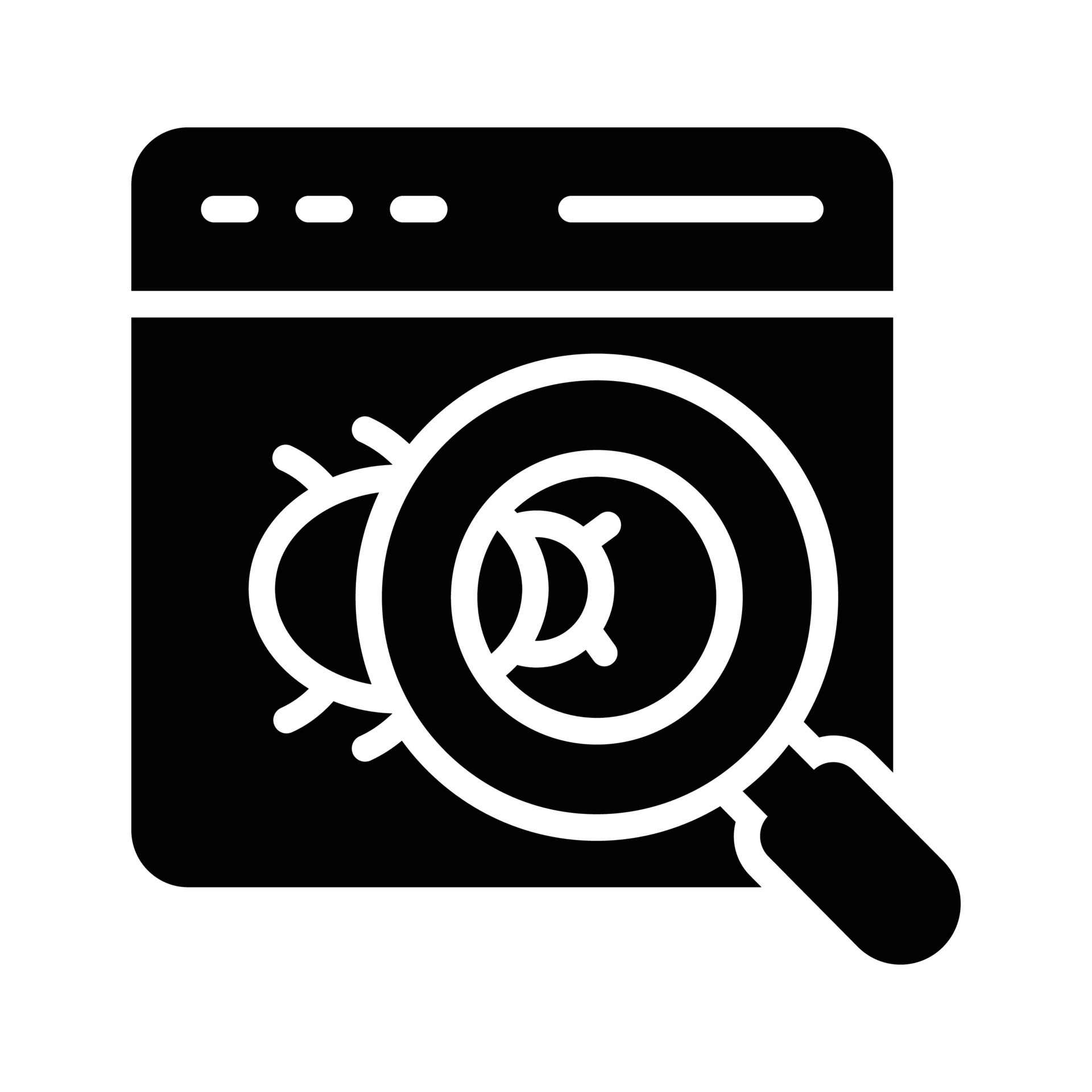 Website programming, bug finding. Developer with magnifier. Security ... Website programming, bug finding. Developer with magnifier. Security ...