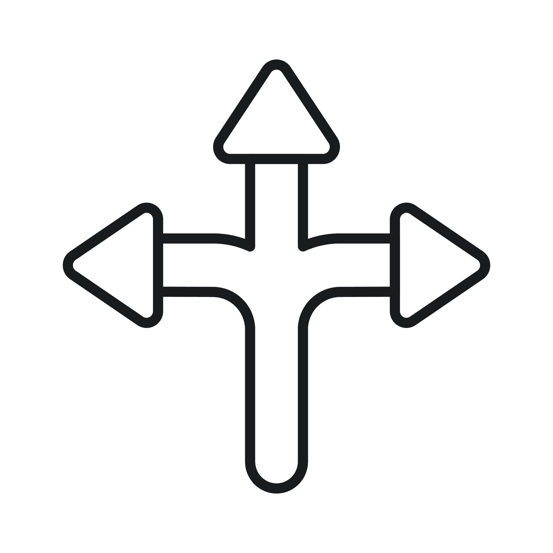 Three Way Direction Arrow Sign Road Sign Direction Icon Vector