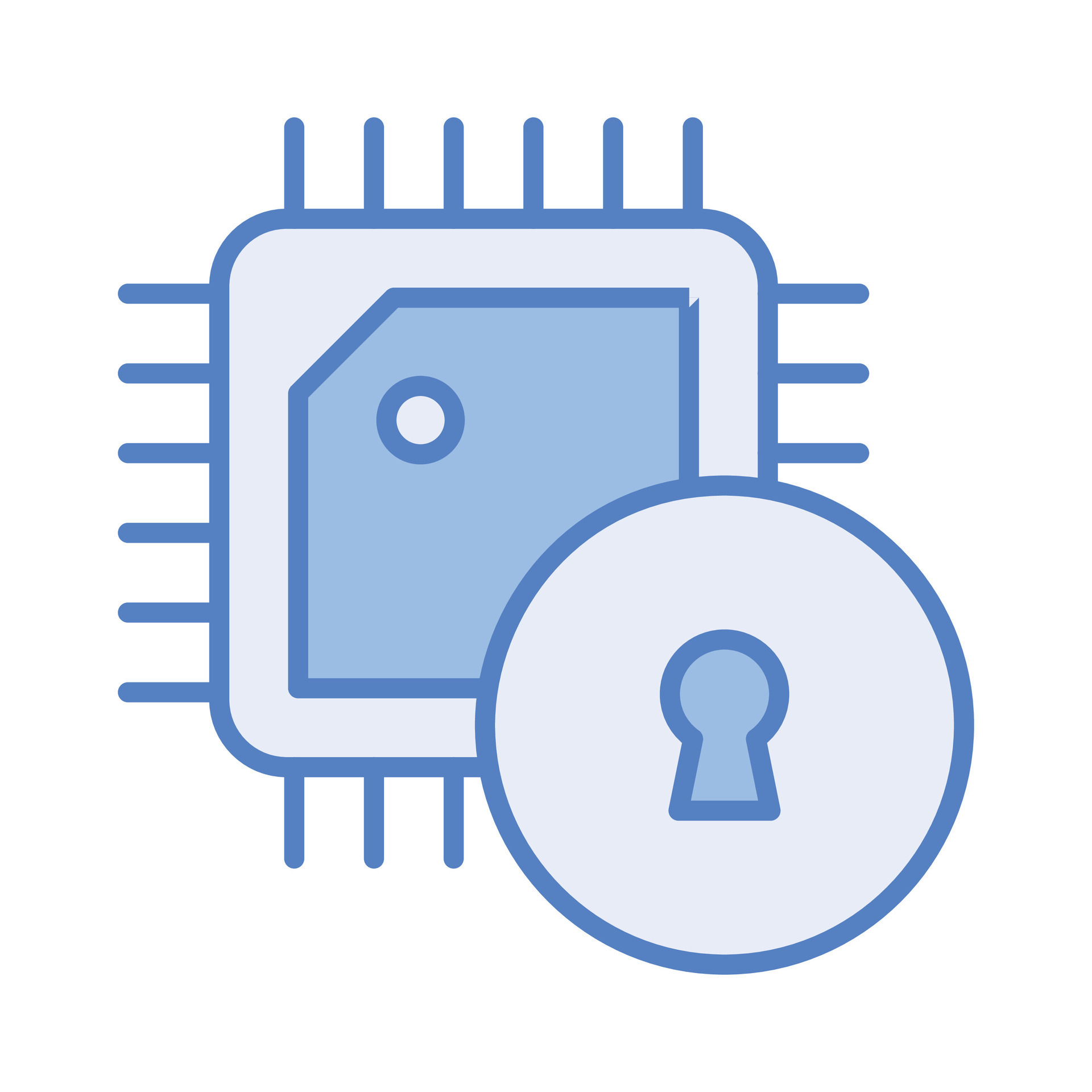 An editable vector of processor security with lock 30745386 Vector Art ...