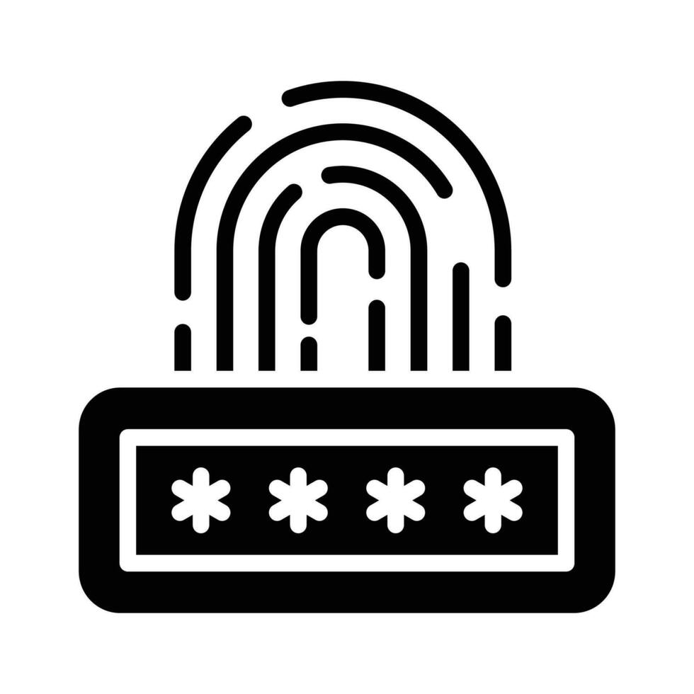 Fingerprint cyber security icon. Digital security authentication ...