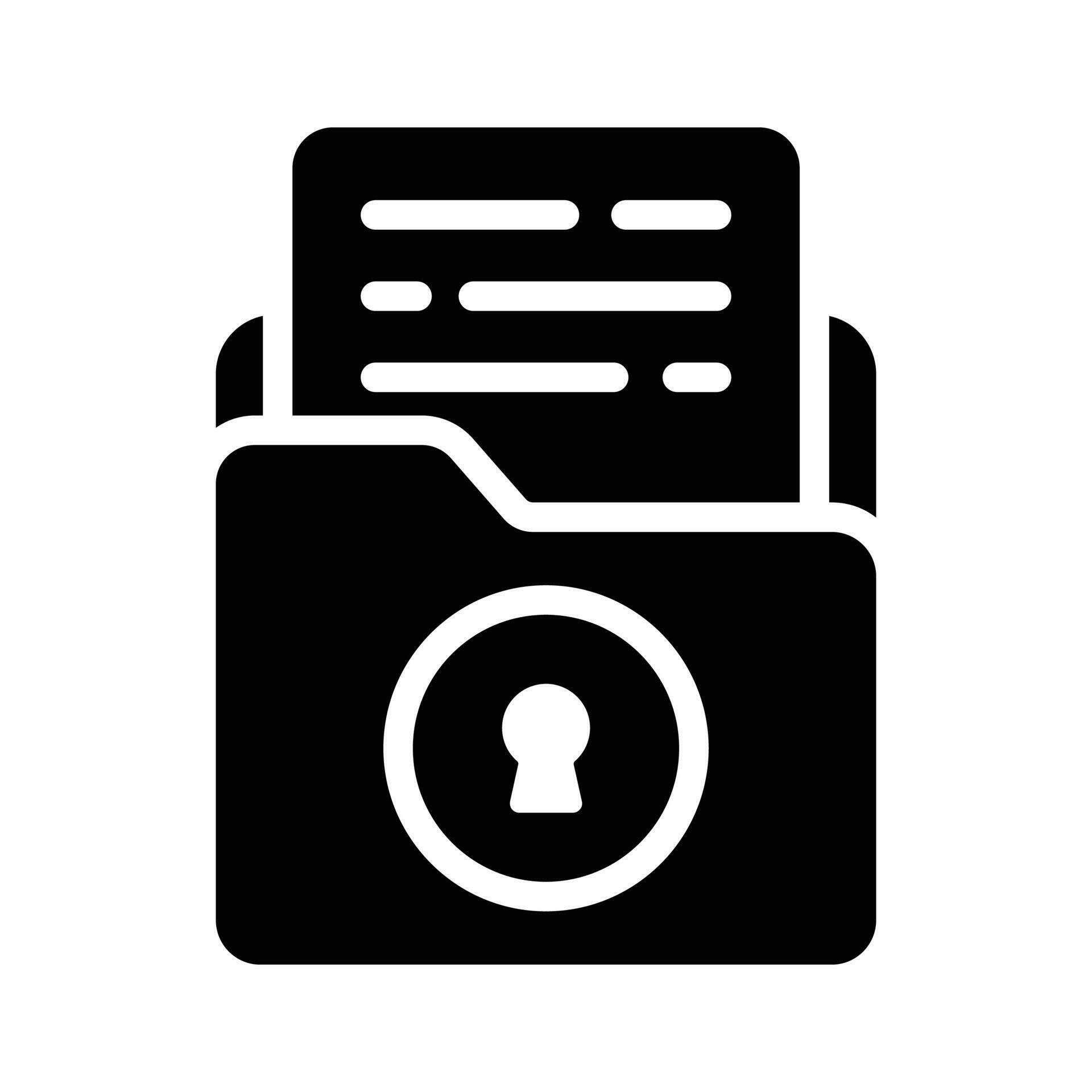 Secure confidential file folders, with paper documents security vector icon 30746047 Vector Art ...