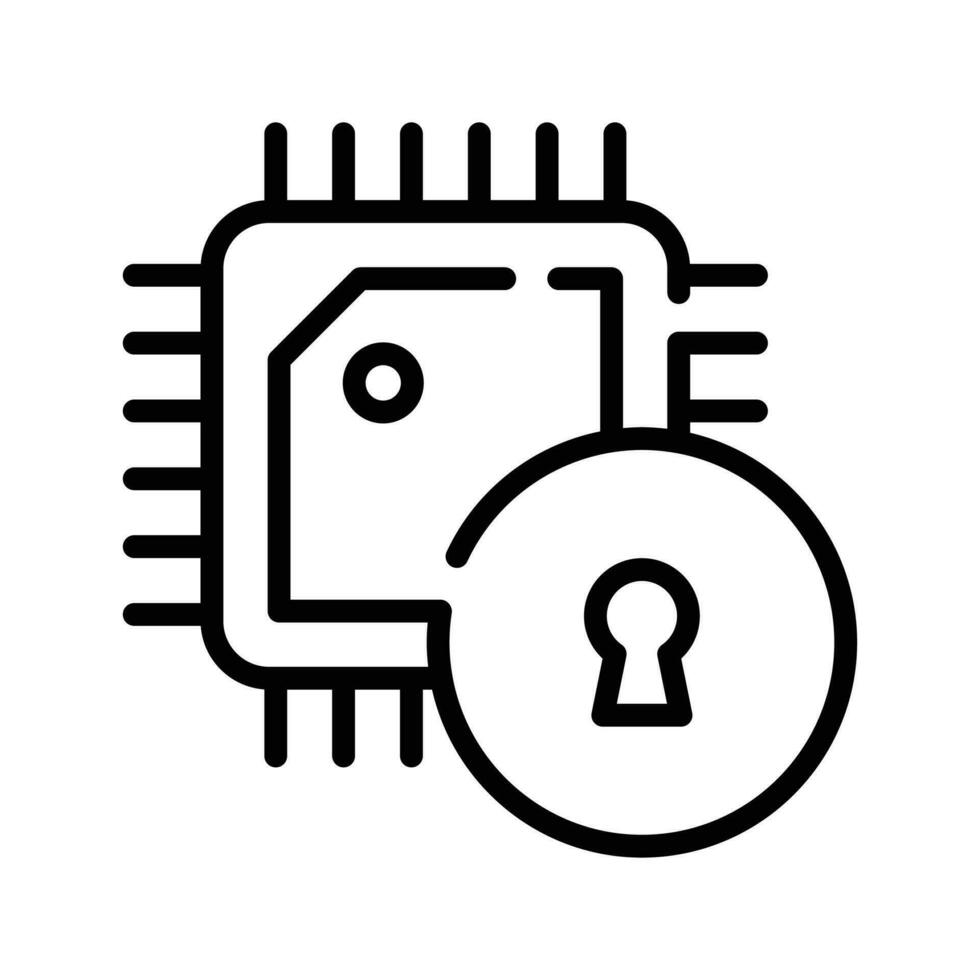 An Editable Vector Of Processor Security With Lock 30746943 Vector Art At Vecteezy