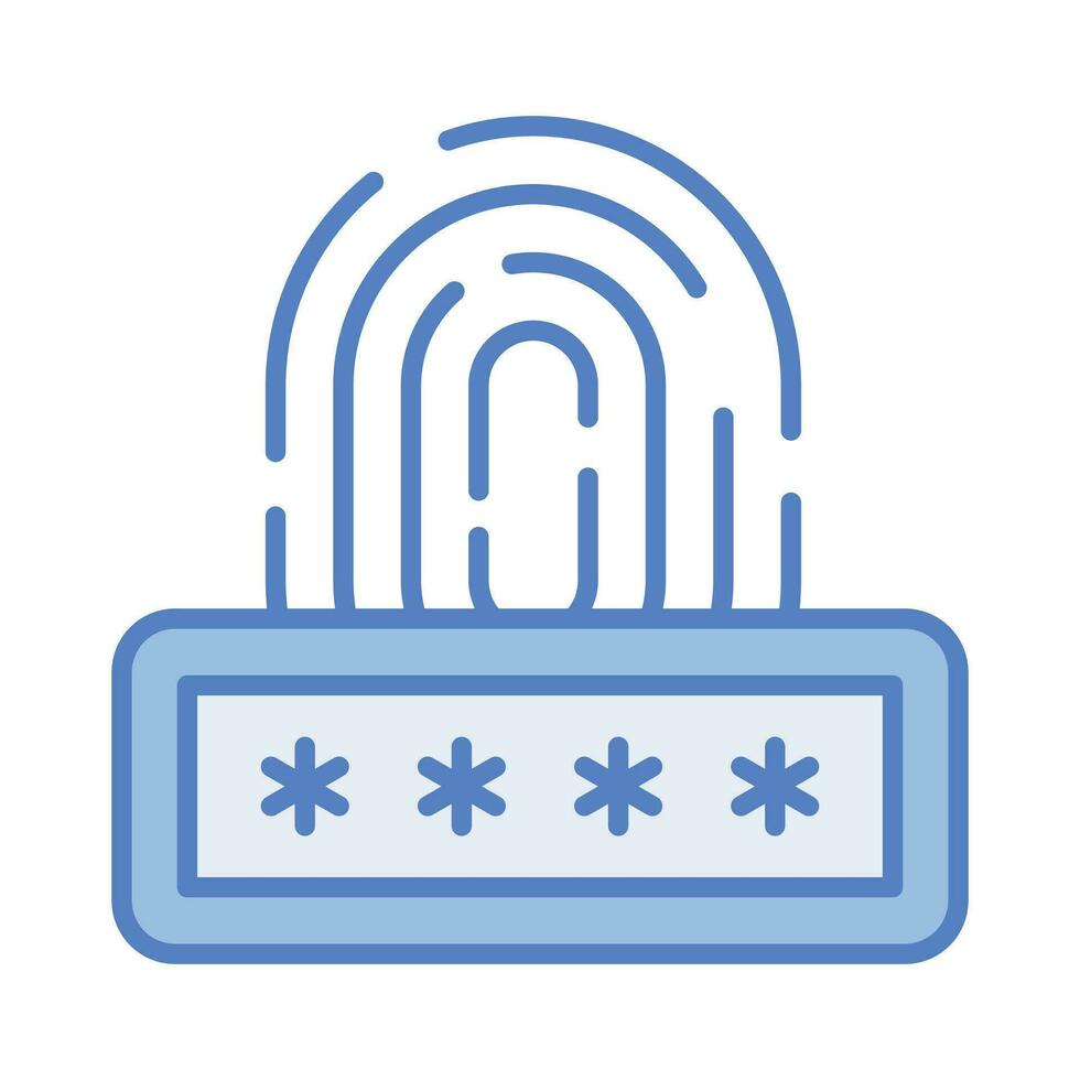 Fingerprint cyber security icon. Digital security authentication ...