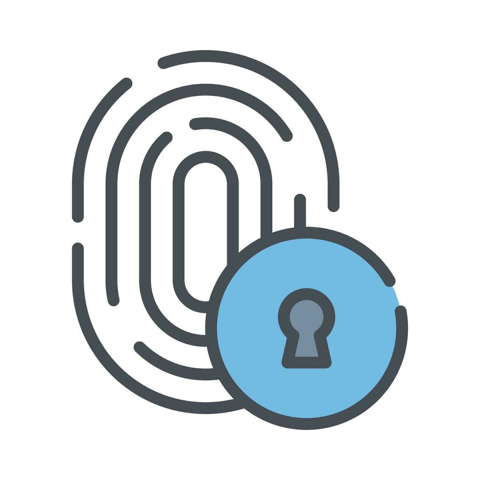 Fingerprint cyber security icon. Digital security authentication ...