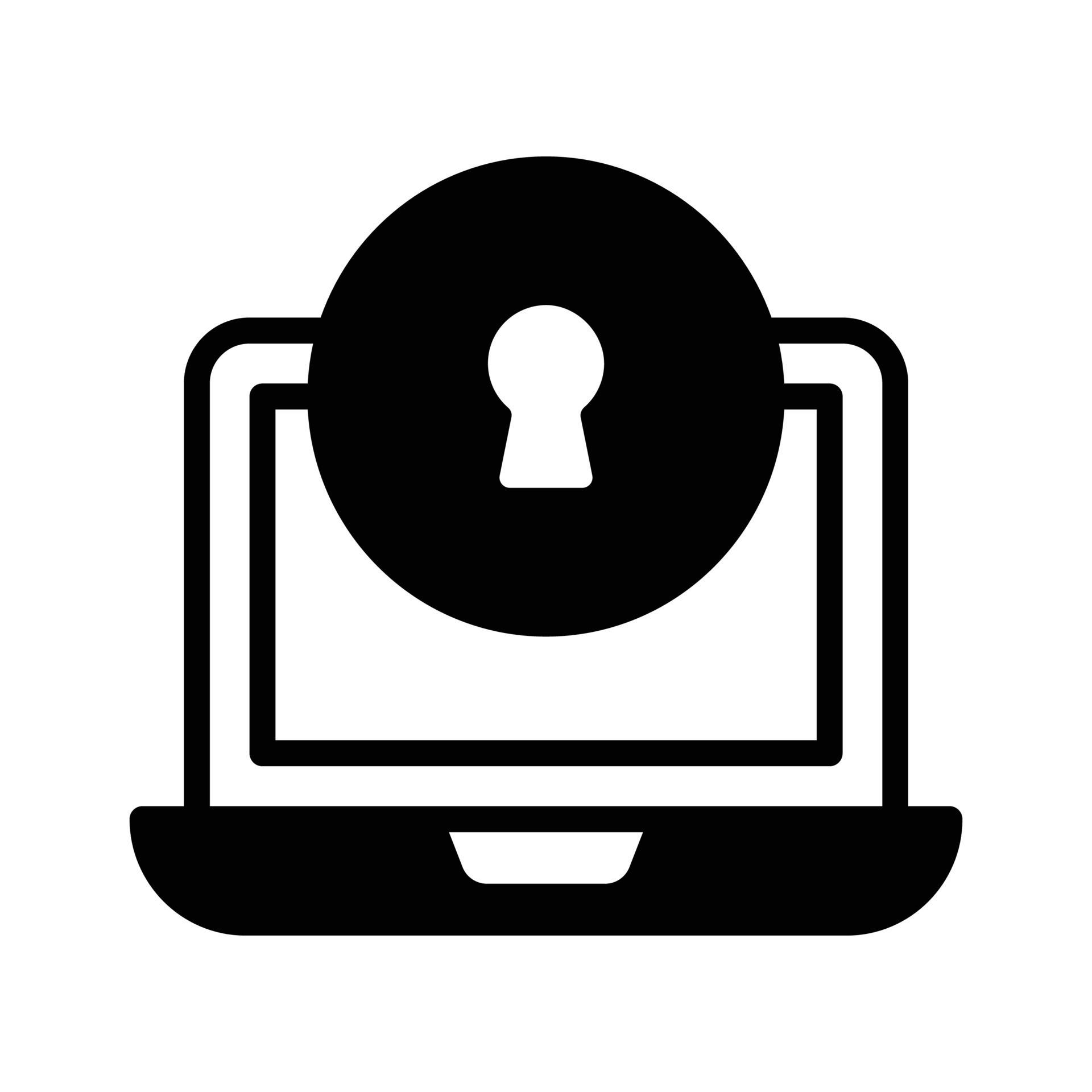Cyber Security Data Protection Concept Of Laptop Protected With Lock