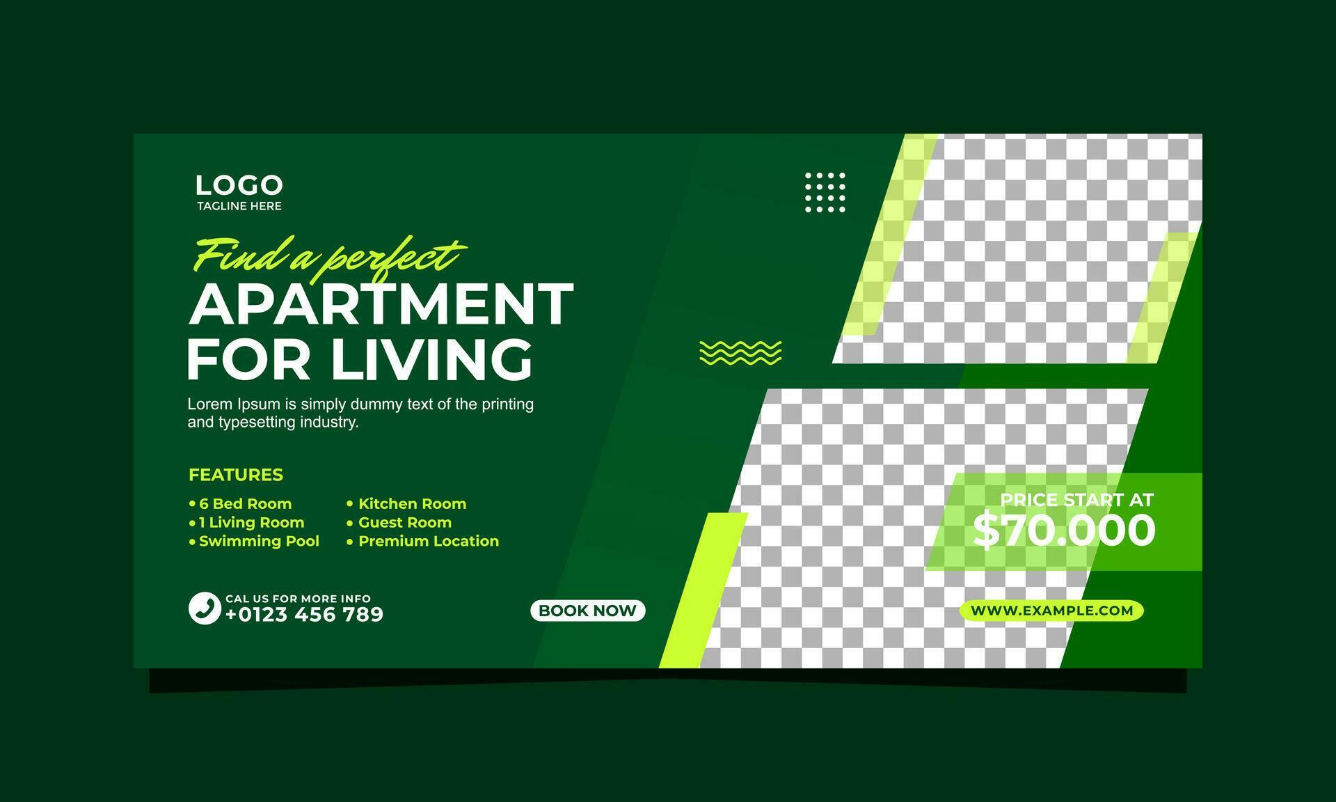 Real estate apartment banner template vector 30750819 Vector Art at Vecteezy