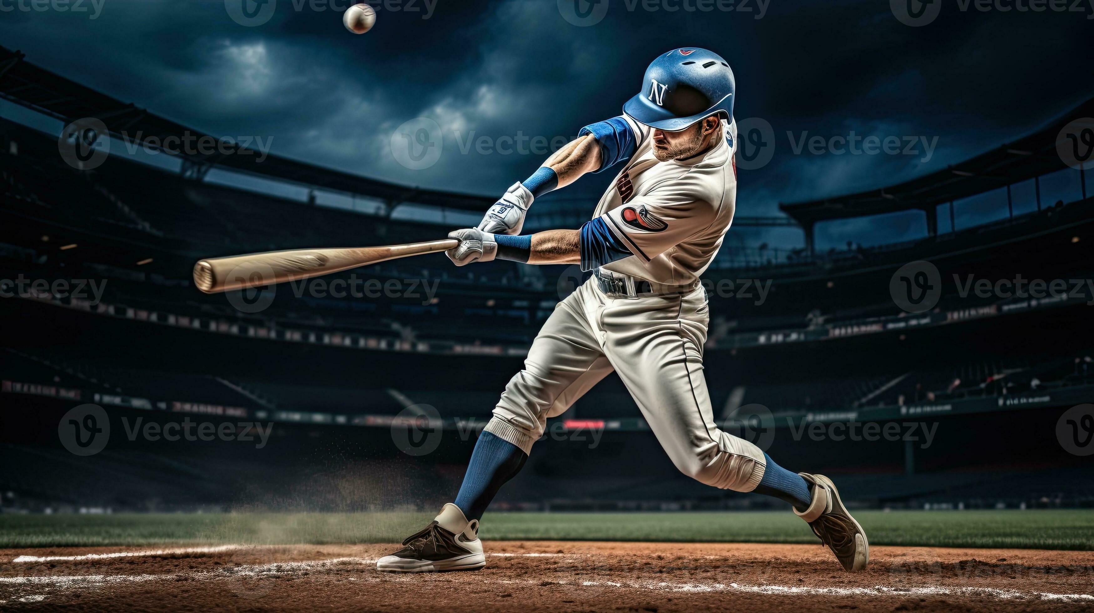 Professional baseball player hitting the ball AI Generative 30751287 Stock Photo at Vecteezy