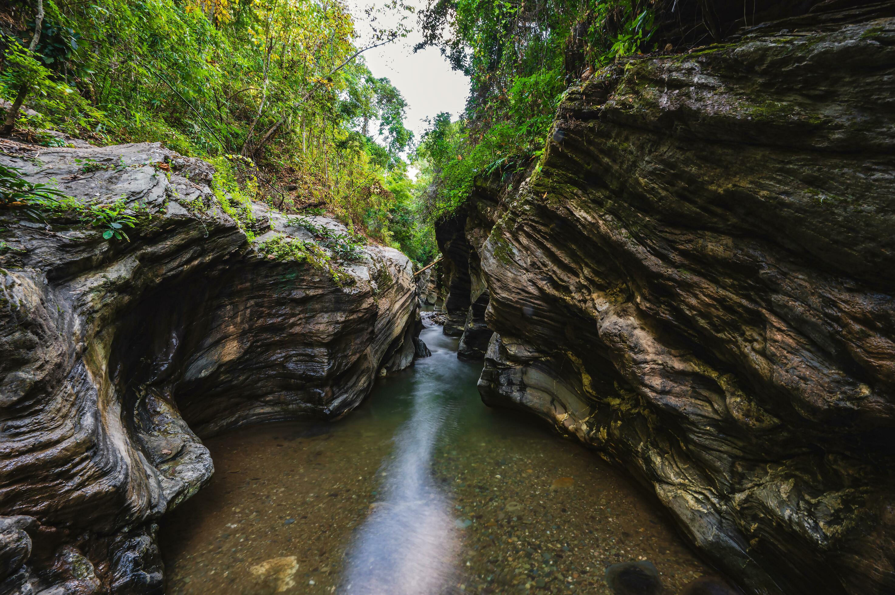 Landscape view of Wang Sila Lang canyon at pua District nan.Nan is a rural province in northern ...