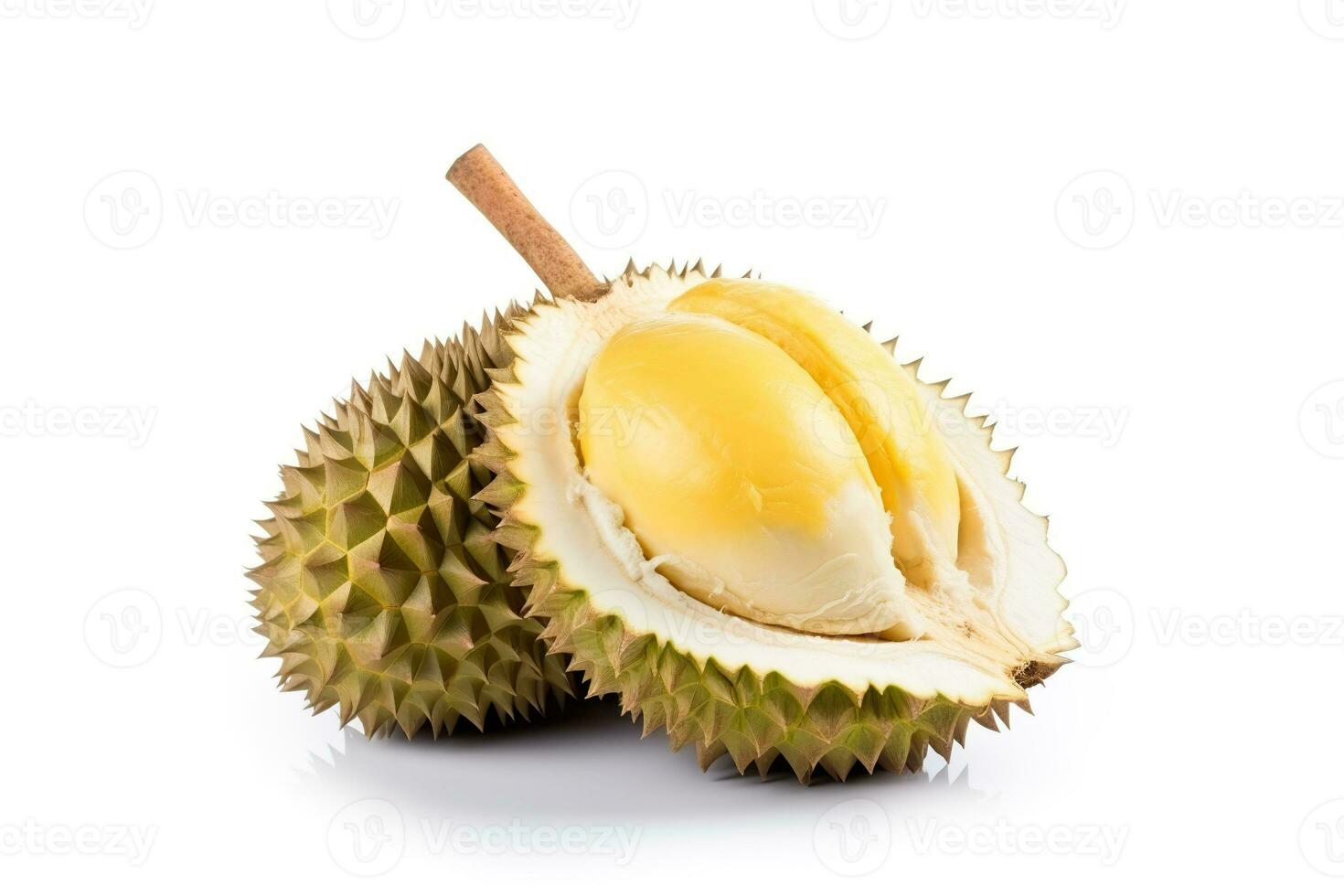 Durian fruit on white background. Generative AI. 30751858 Stock Photo ...