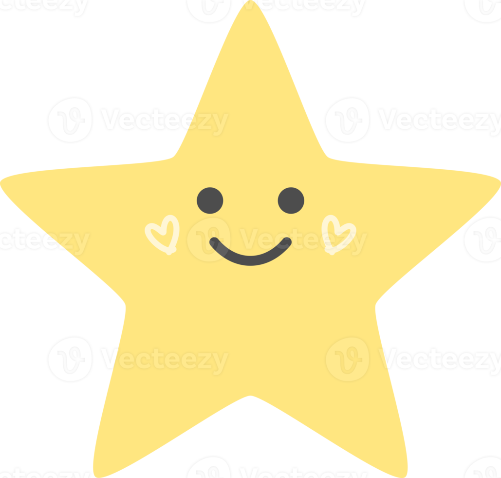 Cute star smile doodle icon 30753496 PNG