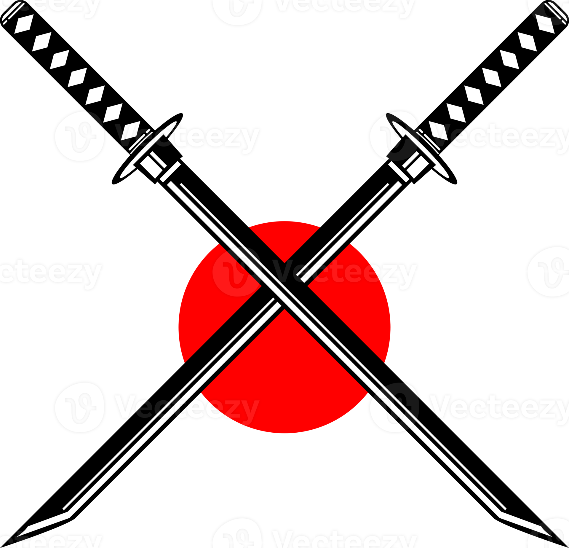 Katana sword knife samurai ronin with red circle sun japanese style 30754138 PNG