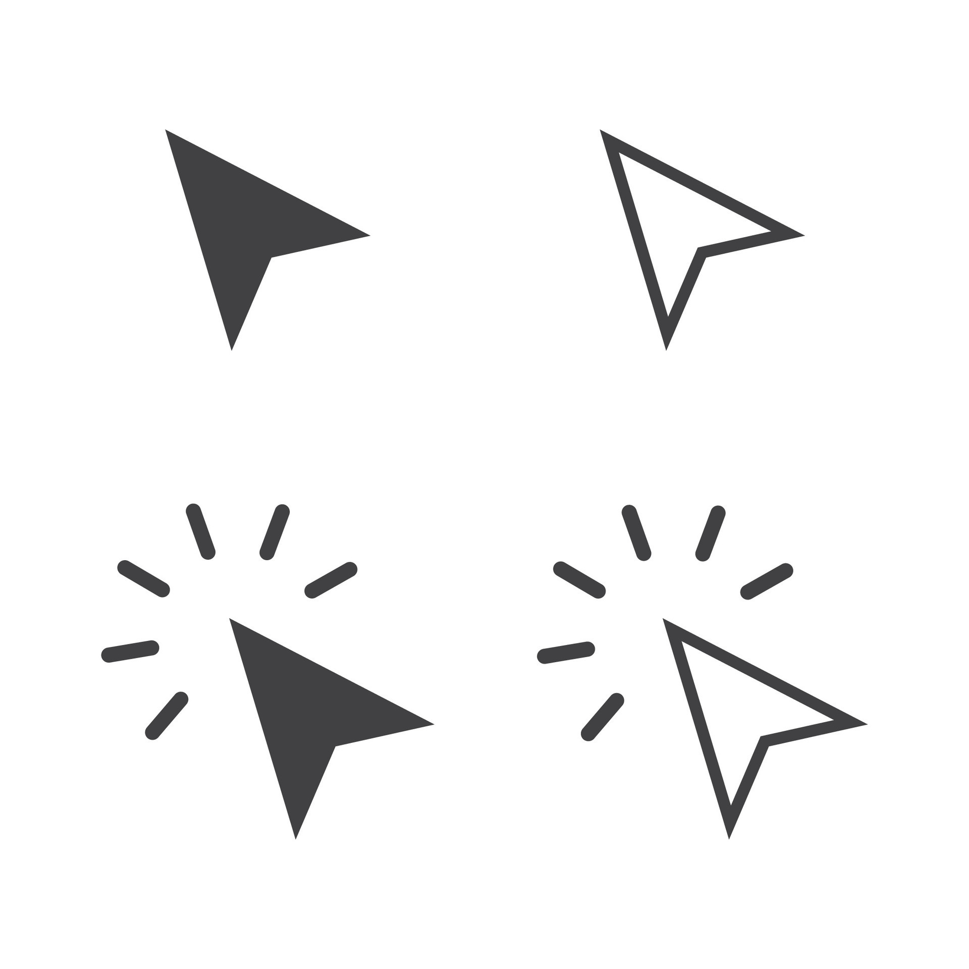 Click Icon Set Pointer Arrow Icon Cursor Icon Isolated Vector