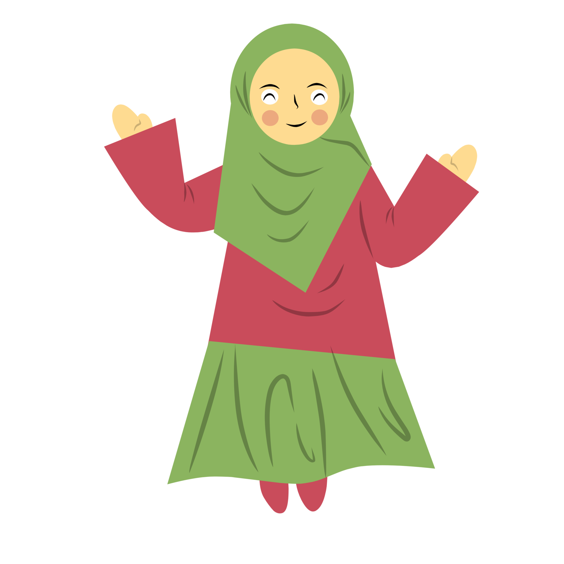 Cute Hijab Girl Cartoon 30755349 Png