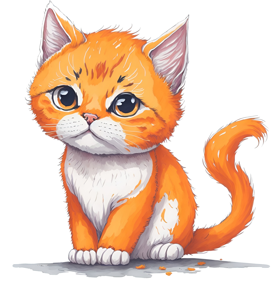 Cute Cat Happy Cartoon Ai Generative 30756292 Png