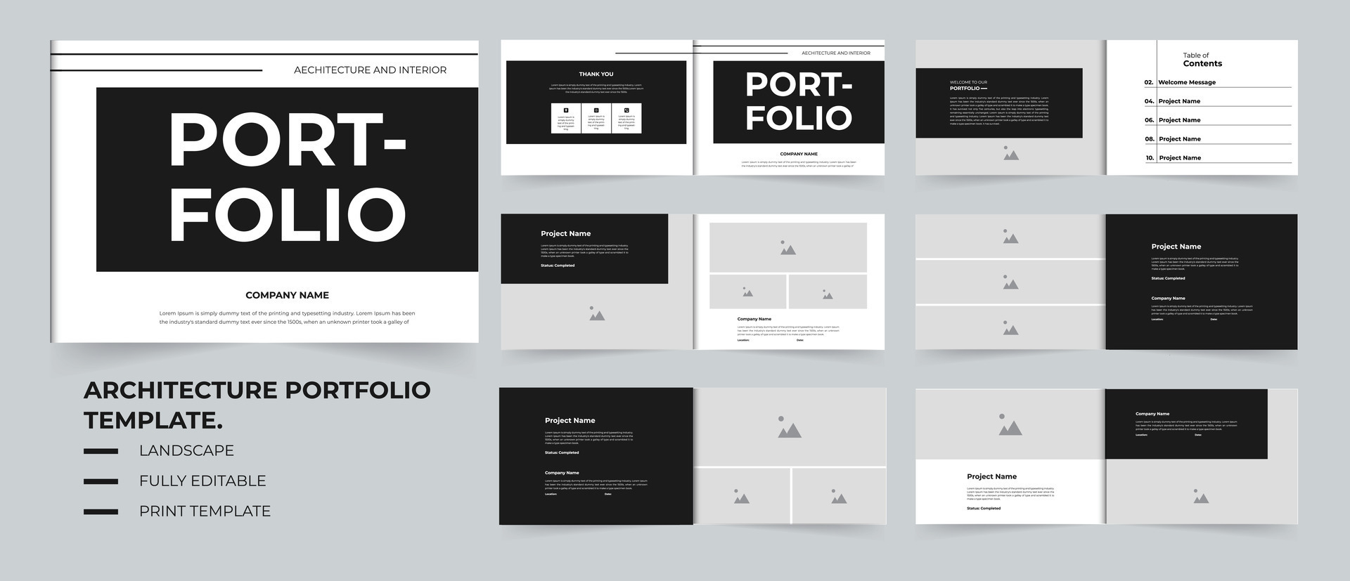 Project portfolio or Architecture portfolio template design in creative ...