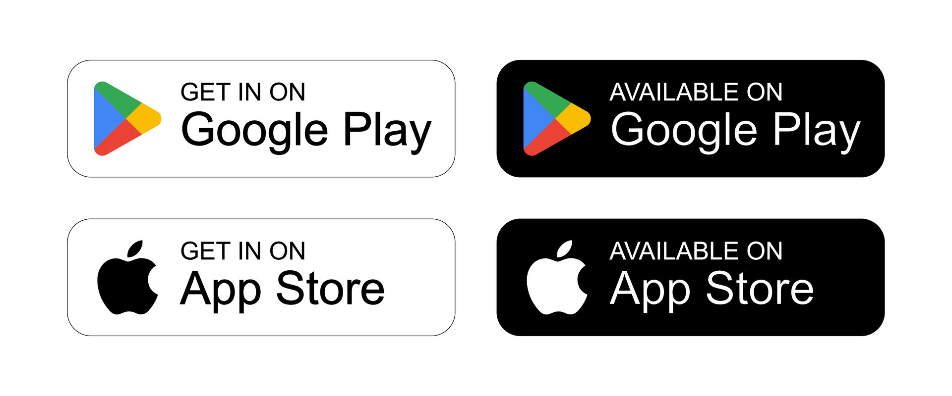 Google Play and App Store buttons, set 30757300 Vector Art at Vecteezy