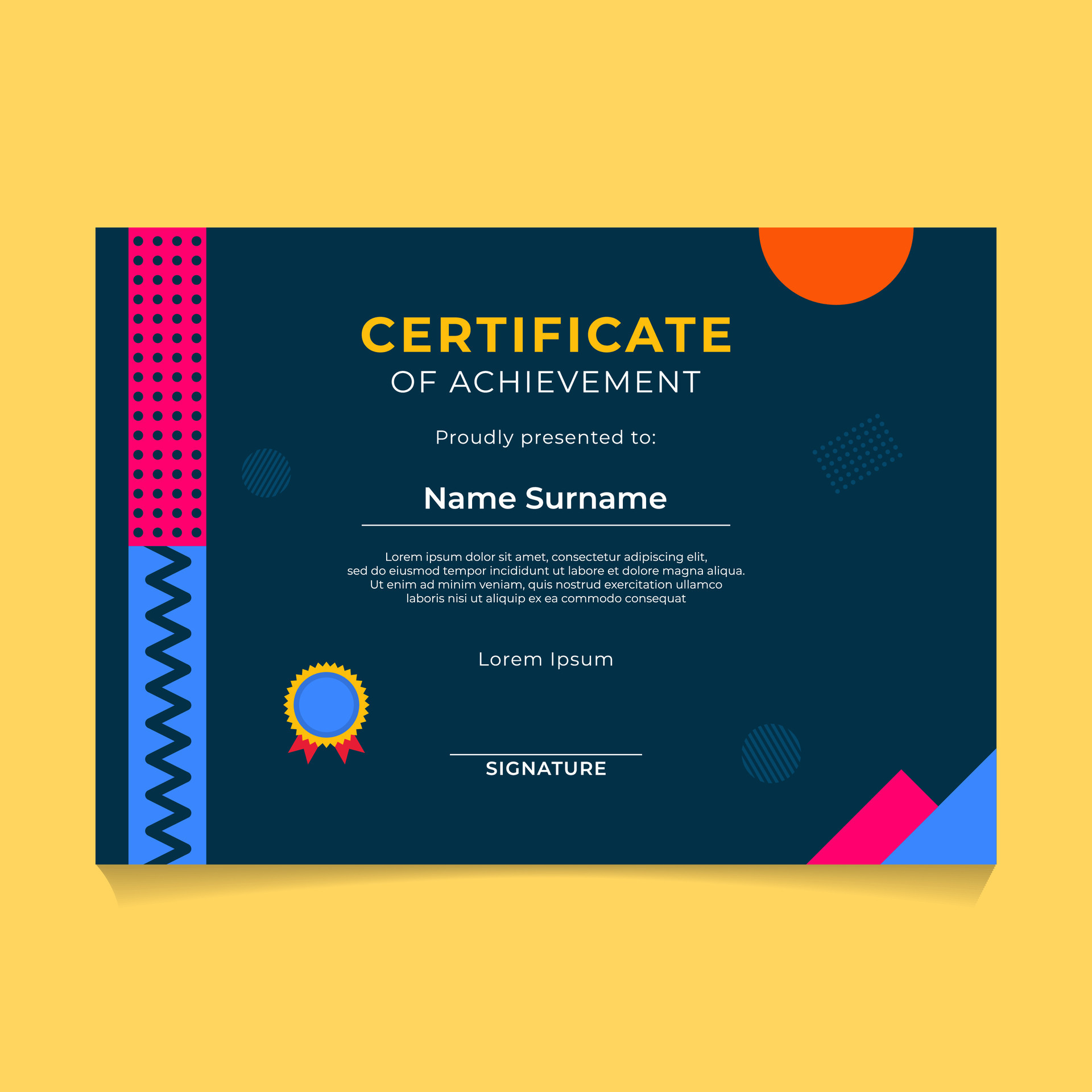 Abstract Geometric Certificate Template Design 30767839 Vector Art At