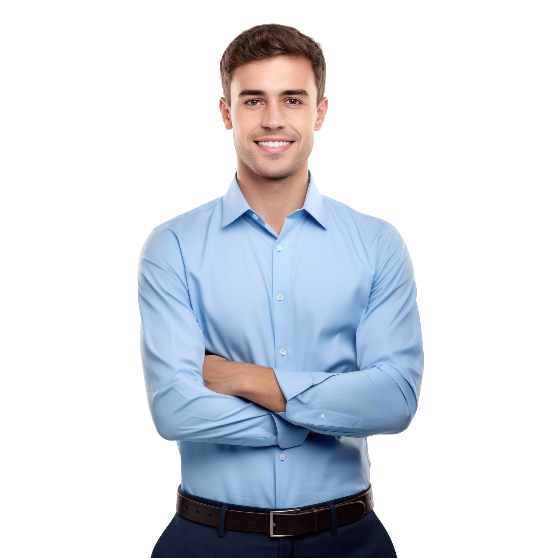 Handsome Business Man In Blue Shirt Isolated 30767970 Png