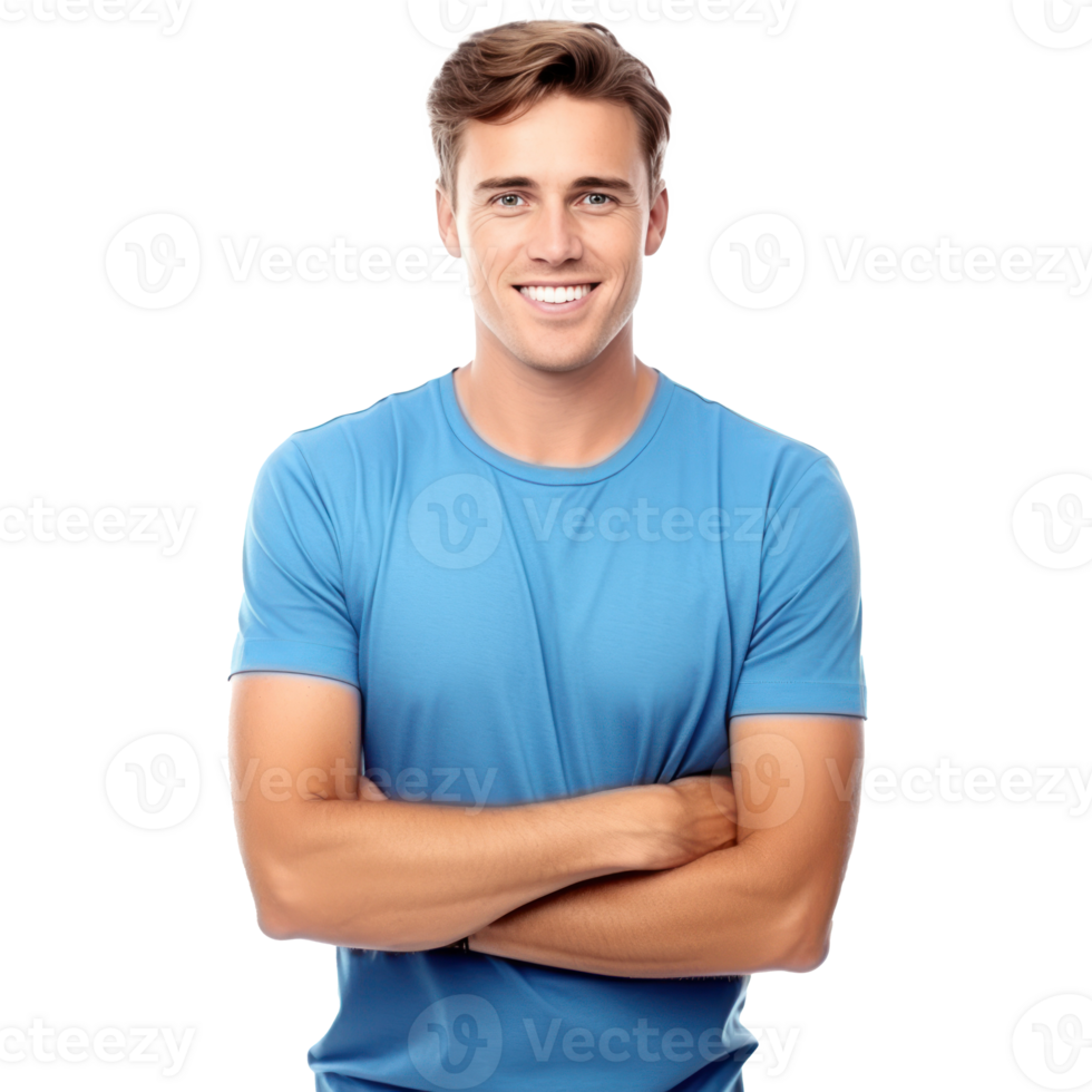 Handsome Business Man In Blue Shirt Isolated 30767984 Png