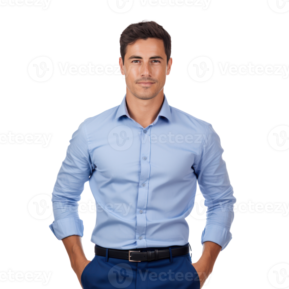 Handsome Business Man In Blue Shirt Isolated 30767990 Png
