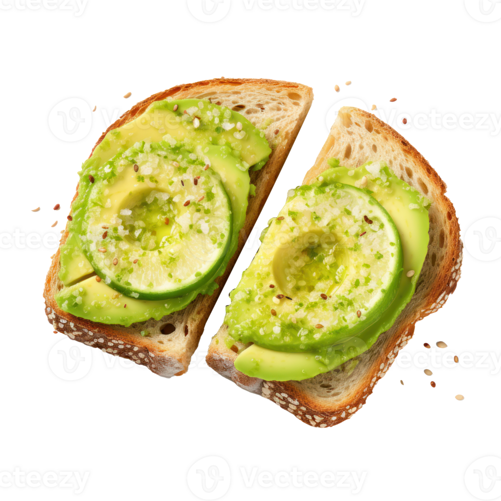 Avocado Toast Sliced Avocado On Toast Sprinkled With Salt And Pepper 30768118 Png